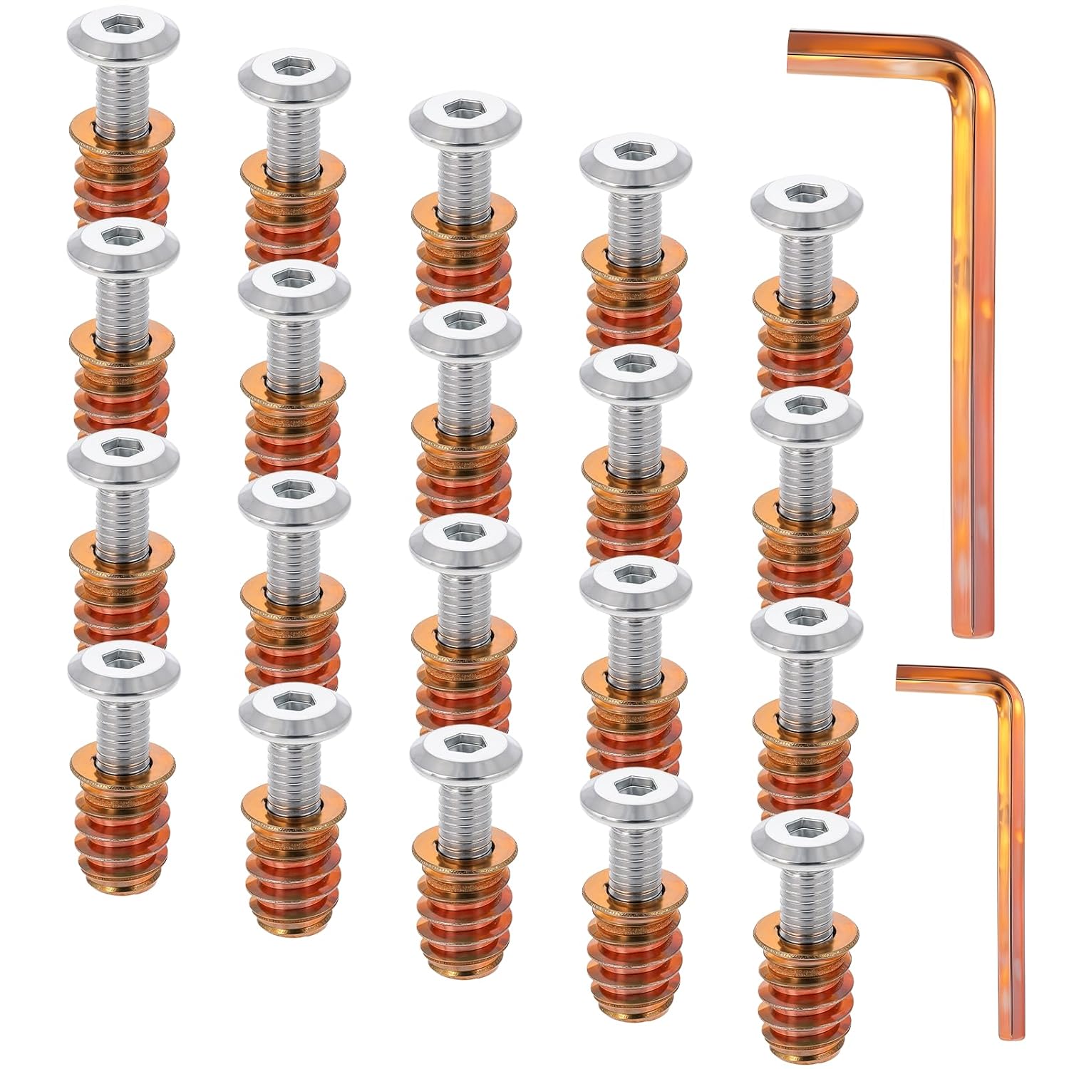 16 Sets M6x25 Furniture Screw Nut Threaded Hex Socket Drive M6x15 Screw ...