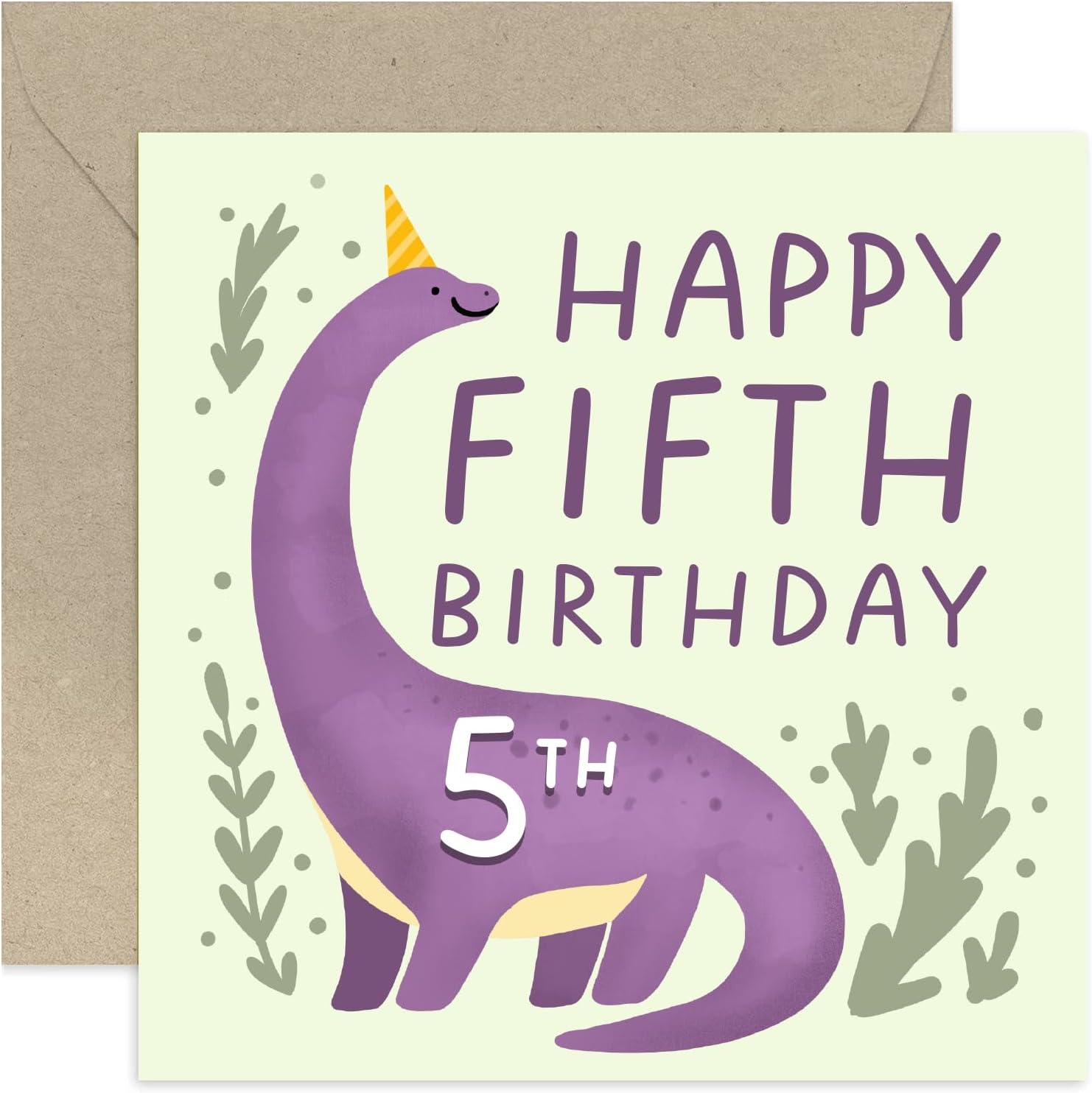 Old English Co. Happy 5th Birthday Card for Boy or Girl - Purple ...