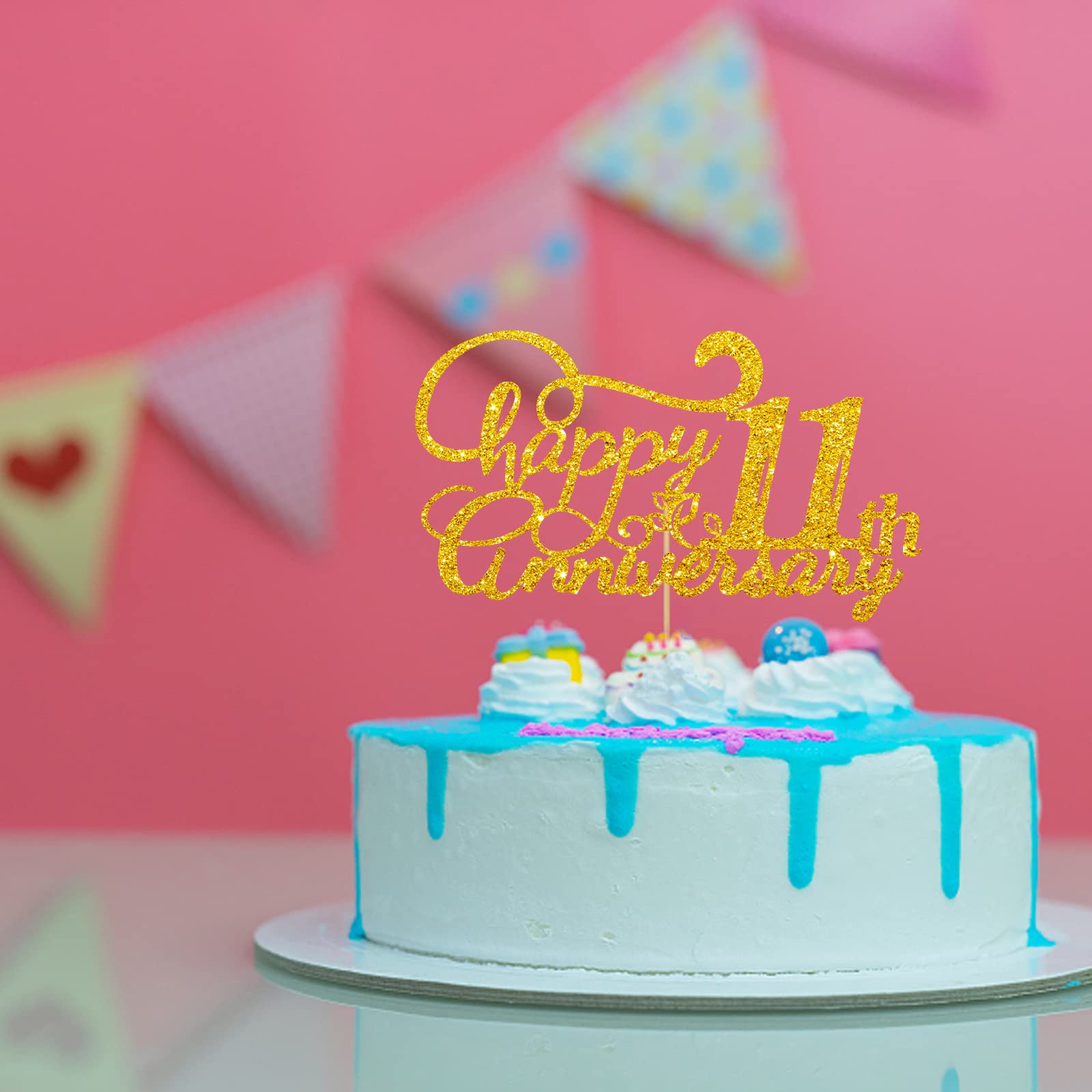 Snapklik.com : Happy 11st Anniversary Cake Topper, Cheers To 11st Years ...