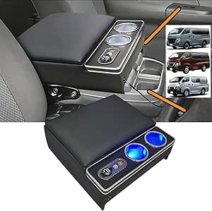 Amazon | SGALUPA キャラバンNV350 コンソールボックス アームレスト 取付簡単 ドリンクホルダー USBポート付き E26 バンVX/バンDX、E25 バンDXに適合 ...