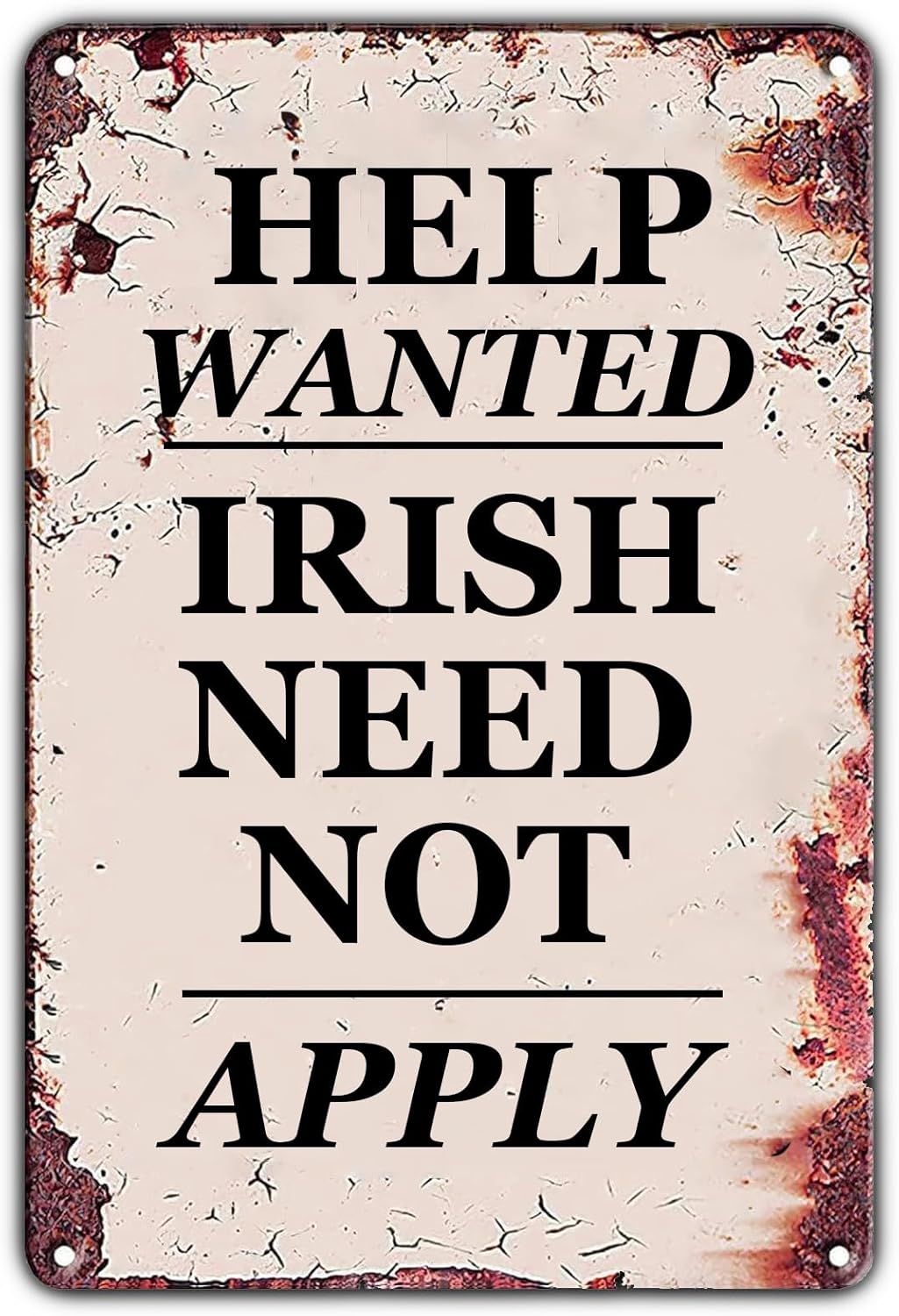 Amazon.com: Funny Metal Sign Help Wanted Irish Need Not Apply Vintage ...