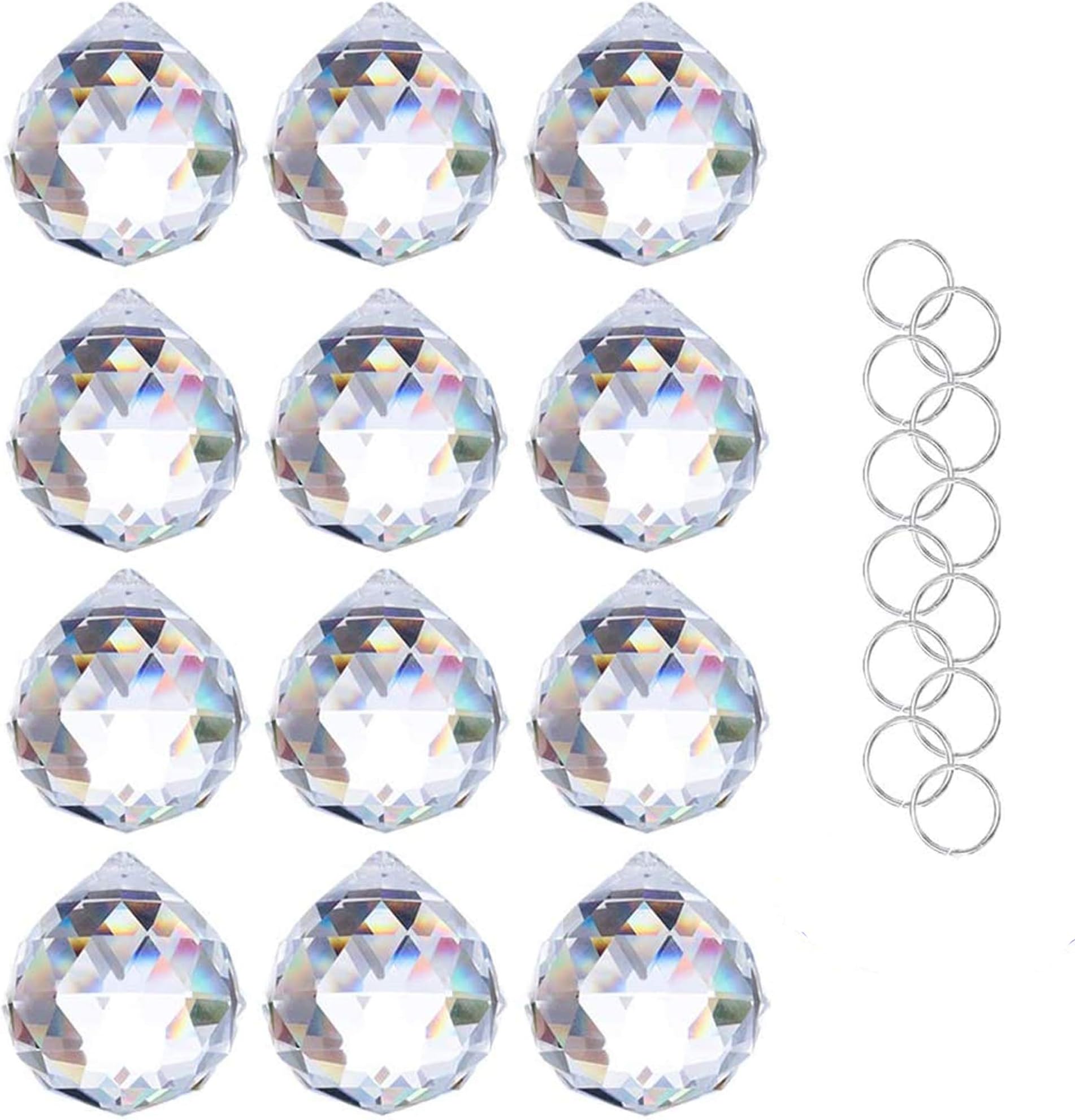 Amazon.com: cozyou 20 Pcs 20mm Clear Crystal Prism Pendant Hanging ...