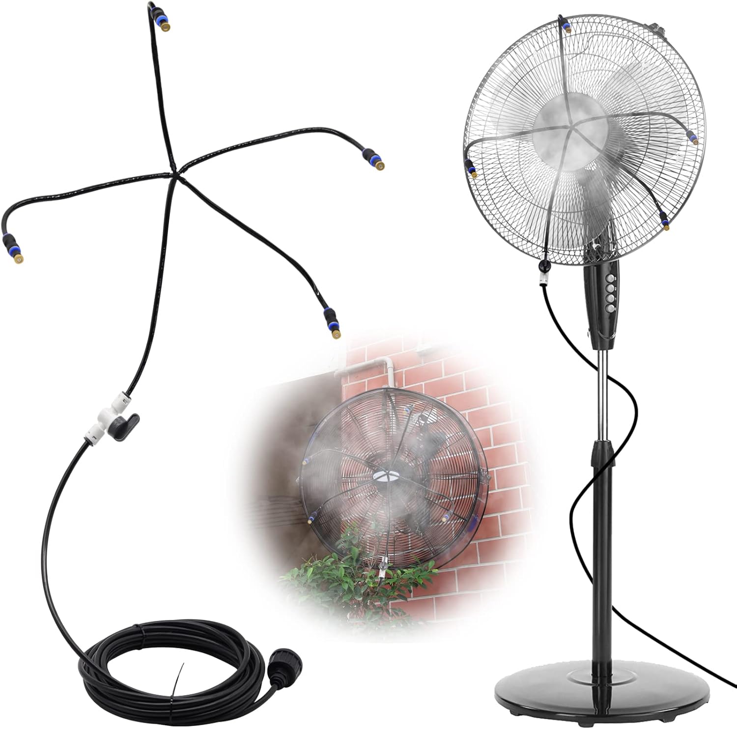 Amazon.com: BUNYUM Outdoor Fan Mist Cooling System Kit for Patio ...
