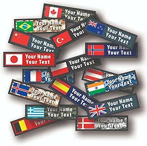 Custom Printed Fabric Military Flag Name Patch, Personalised British and Scottish Flag Badge ...