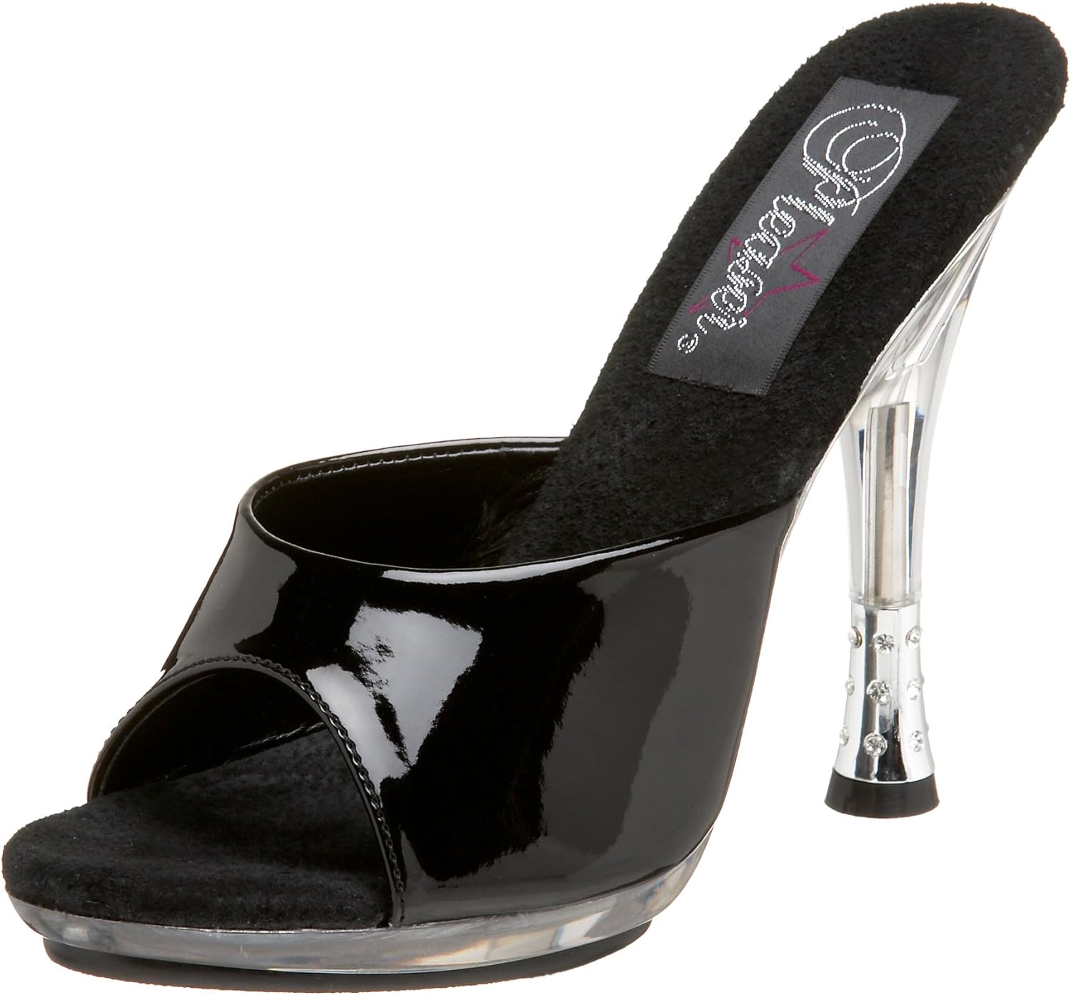 Amazon.com | Pleaser Women's Glitzy-501-8,Black/Clear,7 M | Platforms ...