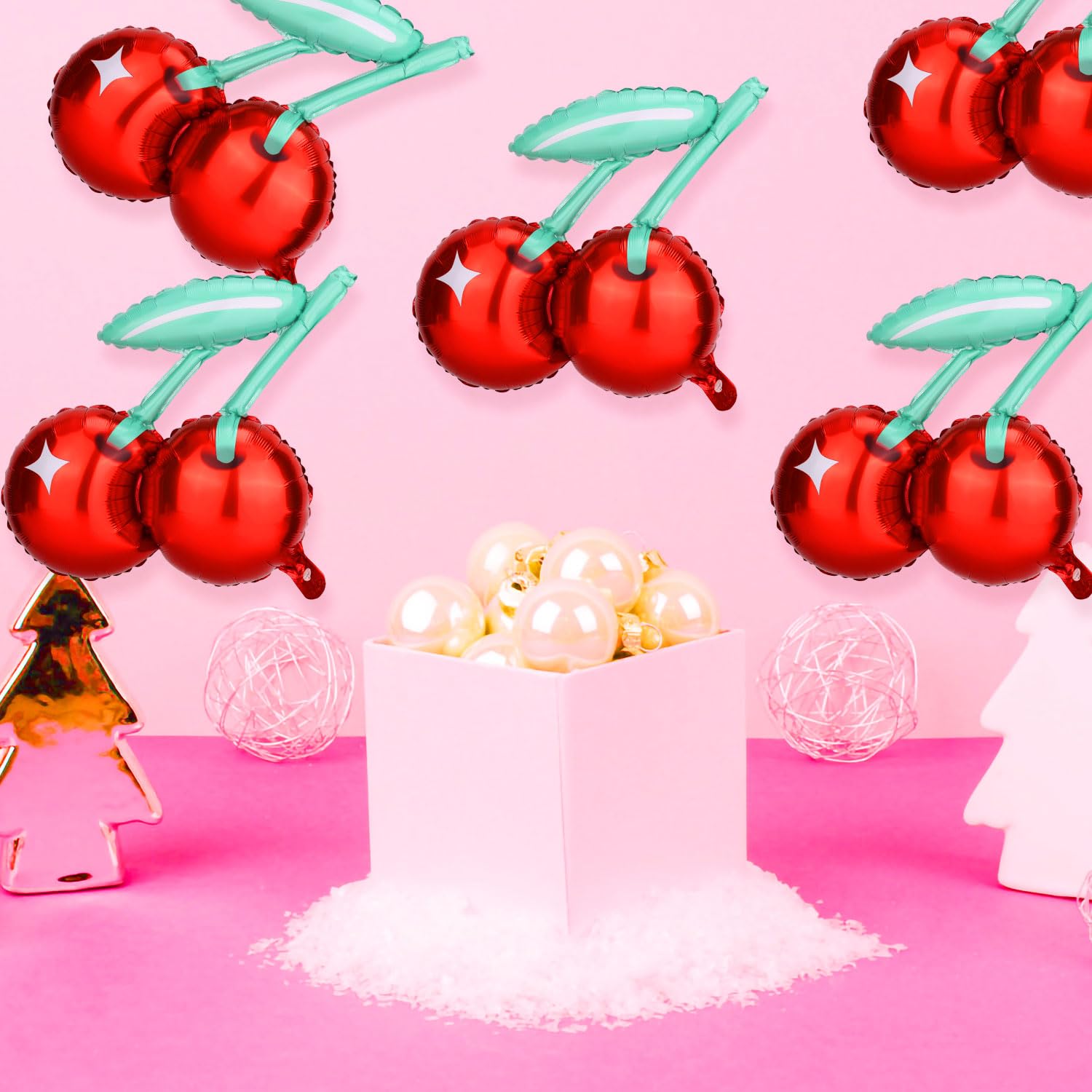 Snapklik.com : 6pcs Cherry Balloons, Red Cherry Foil Balloons Fruit ...