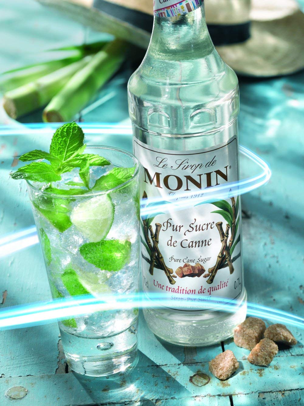 Buy Monin Pure Sugar Cane Syrup 70cl - Case of 6 Bottles Cocktail Syrup ...