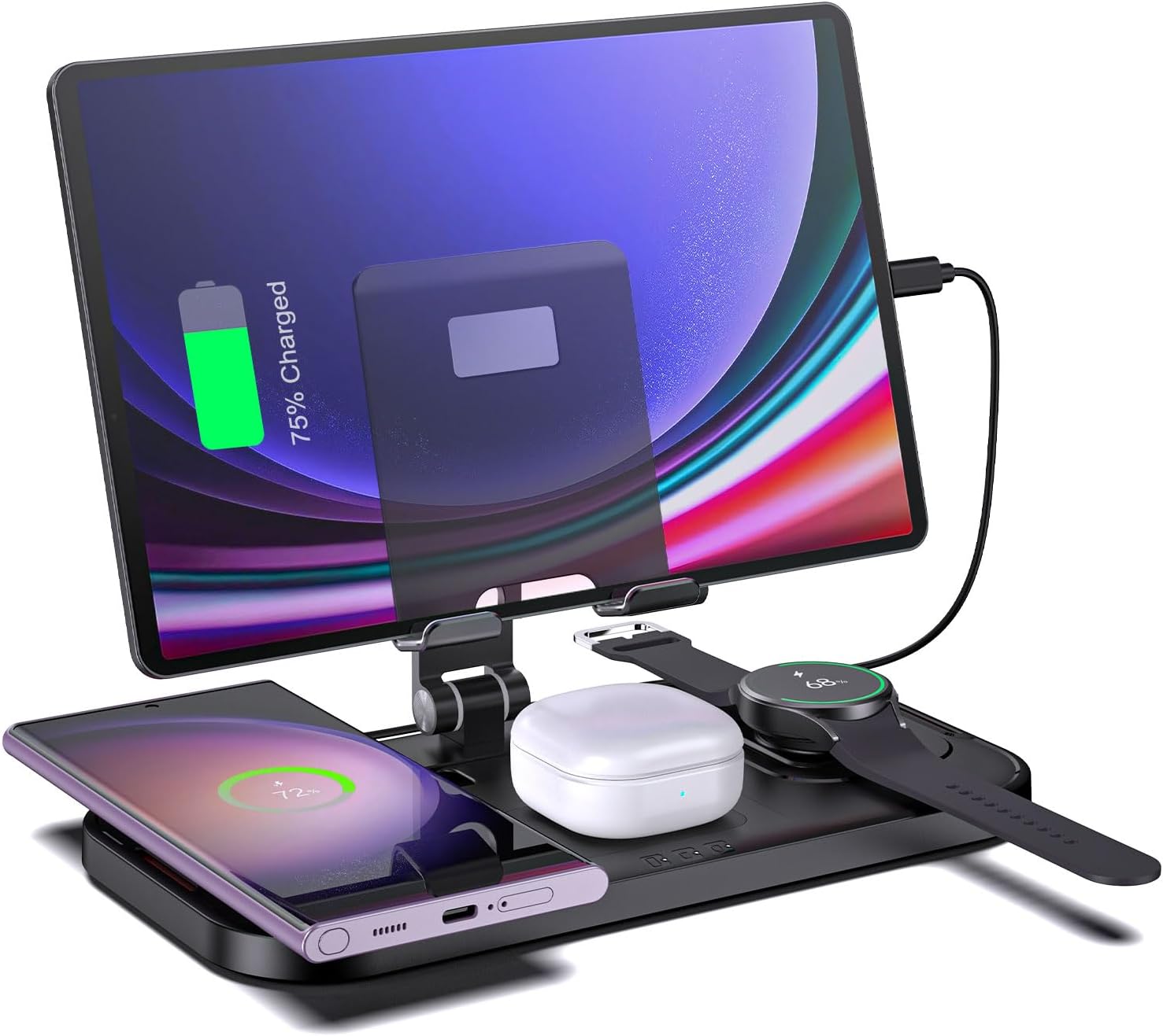 Amazon.com: Wireless Charger for Samsung, 4 in 1 Charging Station for ...