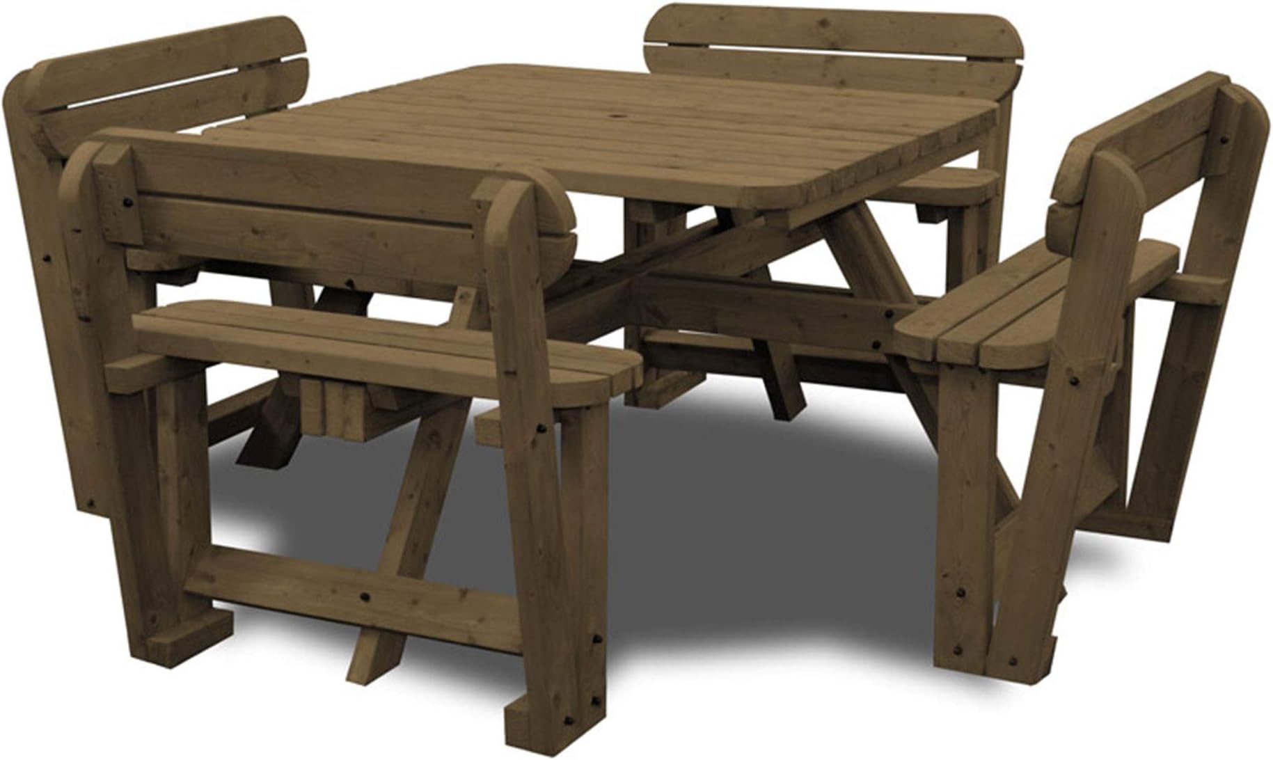 WOODEN GARDEN PICNIC TABLE BENCH - 5FT TRADITIONAL PUB STYLE OUTDOOR ...
