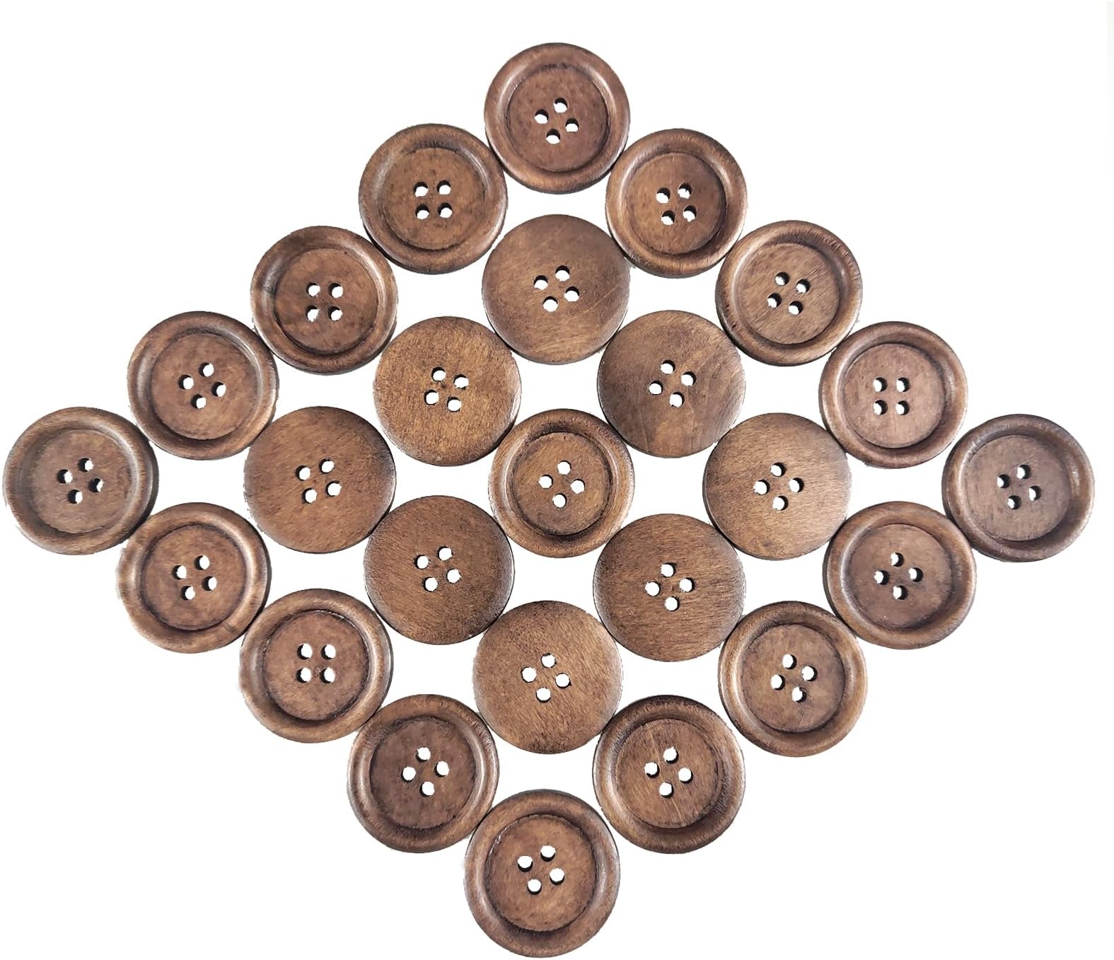 Amazon.com: MTCELL 50 Pcs Classic Wooden Buttons, 1-Inch (25mm ...
