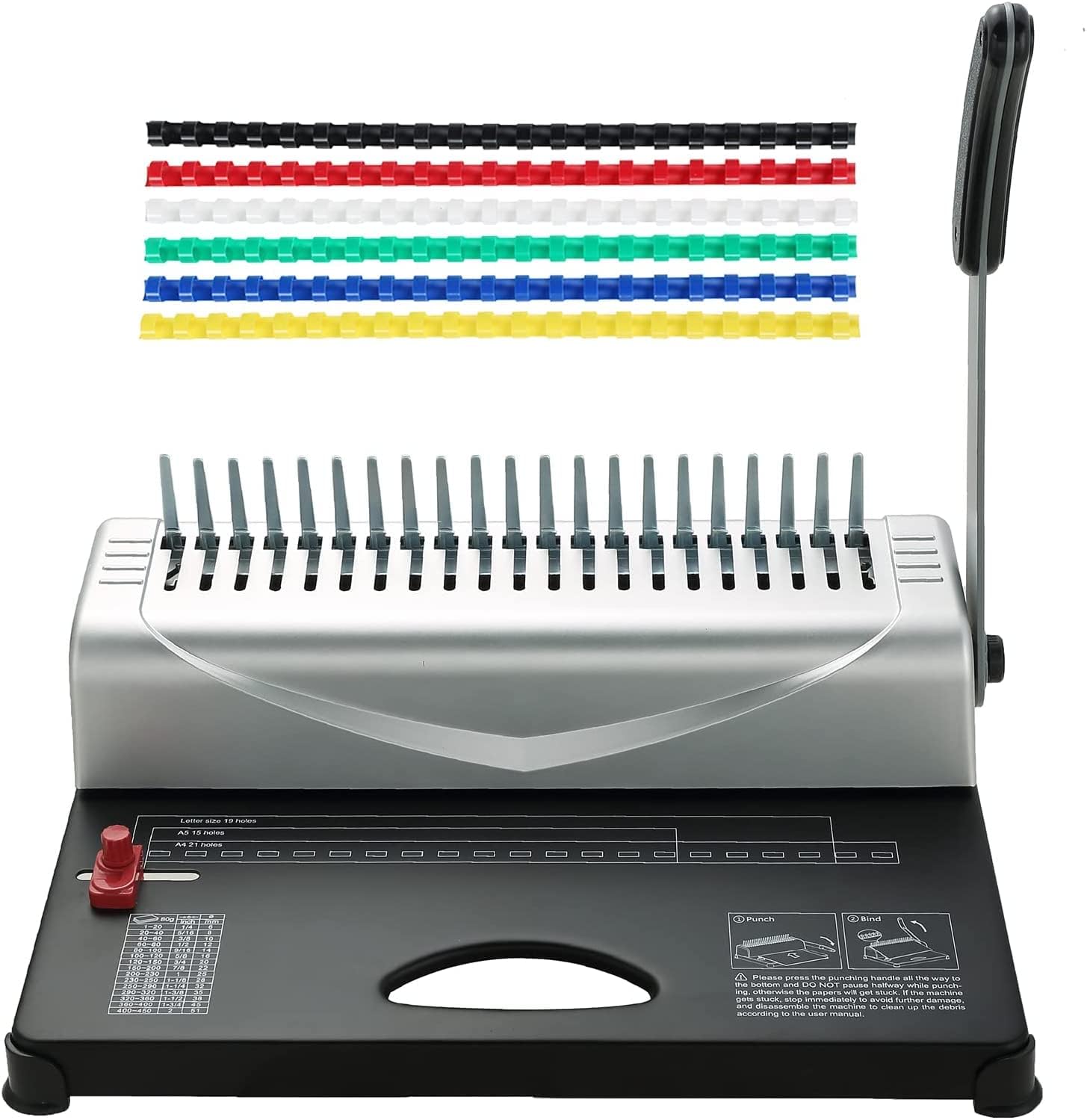 ATPEAM Comb Binding Machine | 21-Holes, 450 Sheets, Comb Binding ...