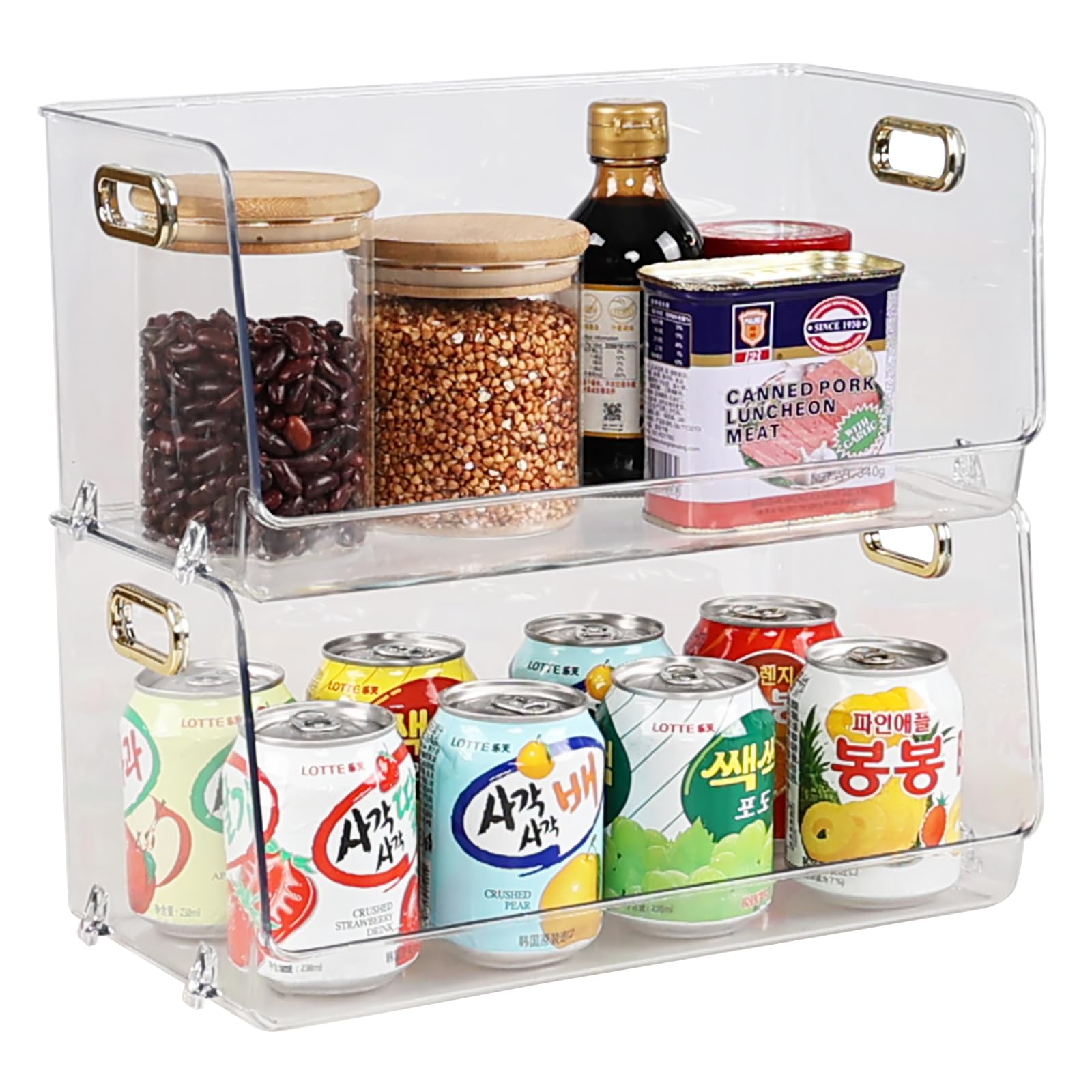 Amazon.com: DynkoNA 2-Pack Stackable Makeup Organizer Bins, Clear ...