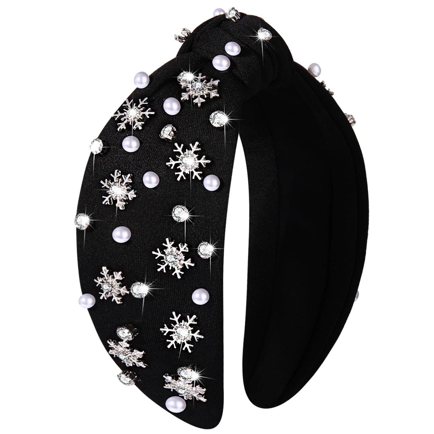 Amazon.com : Christmas Headband for Women Rhinestone Snowflake Headband ...