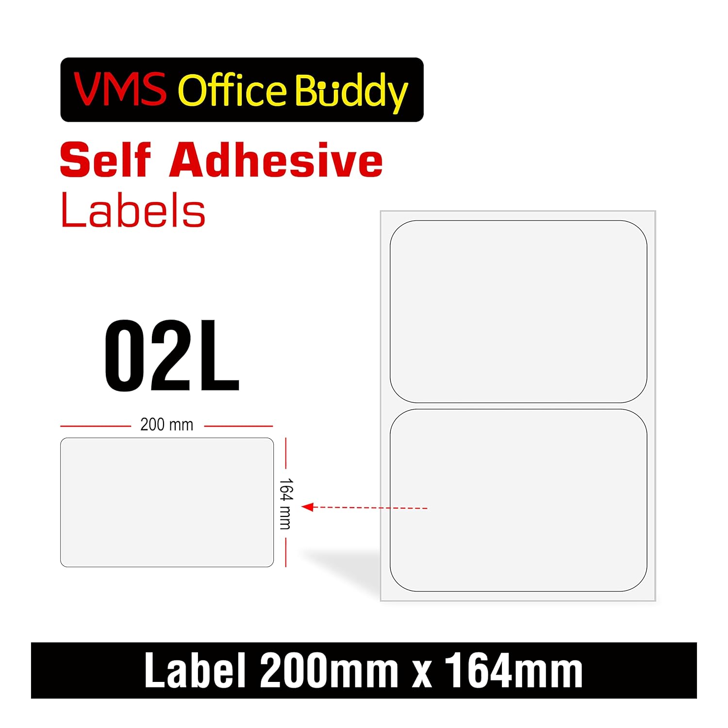 VMS Professional A4 210x297mm Self Adhesive Paper Labels for Laser ...