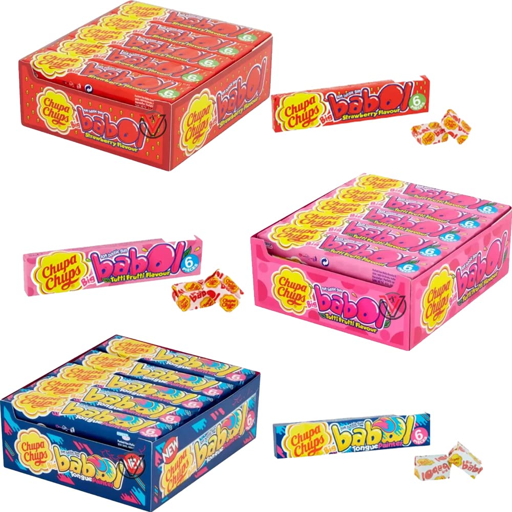 Chupa Chups Big Babol Strawberry Blue Raspberry And Tutti Frutti ...