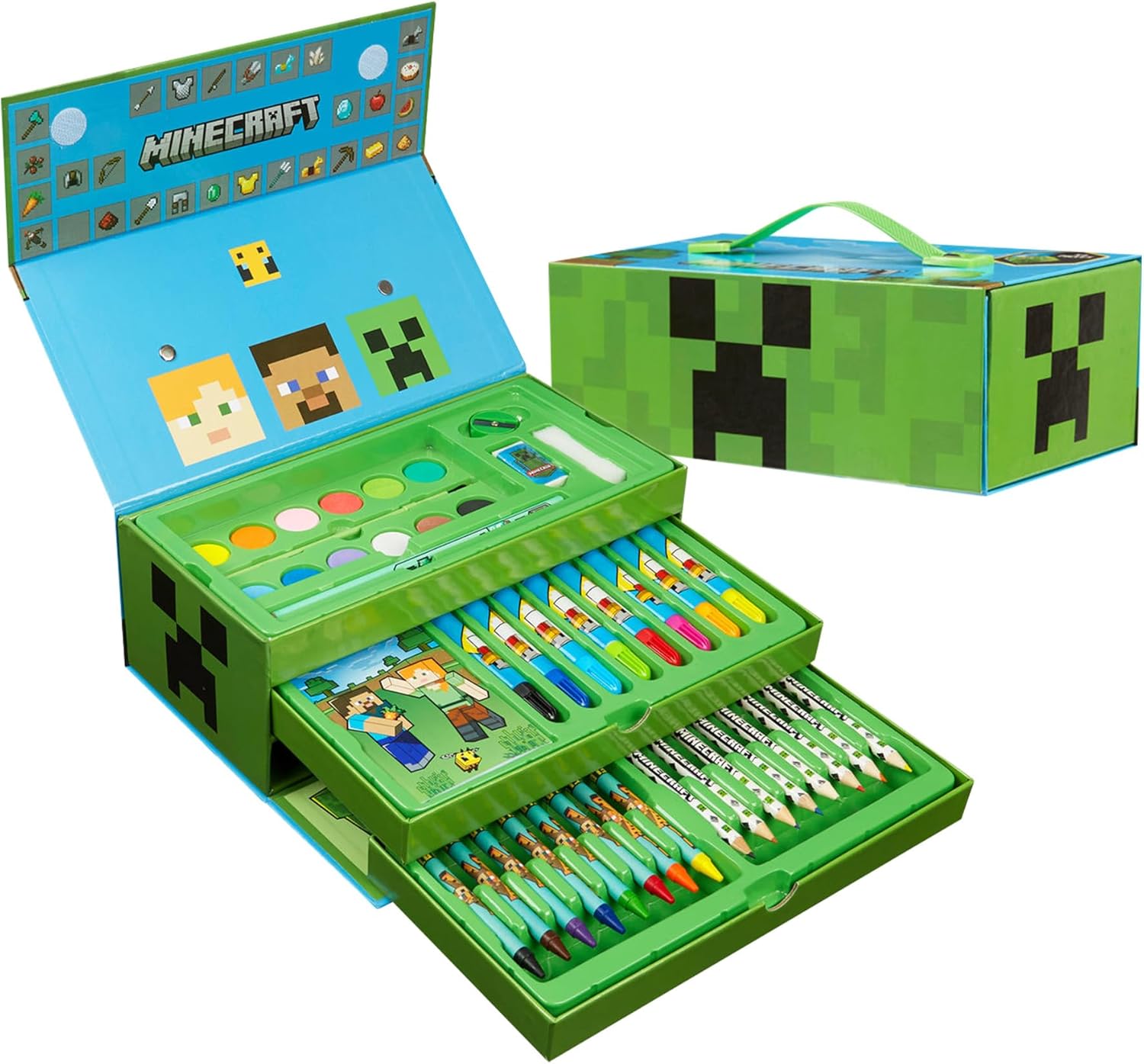 minecraft kinder künstlerkoffer, Ausmalen, Malen, und Zeichenset, 40 ...