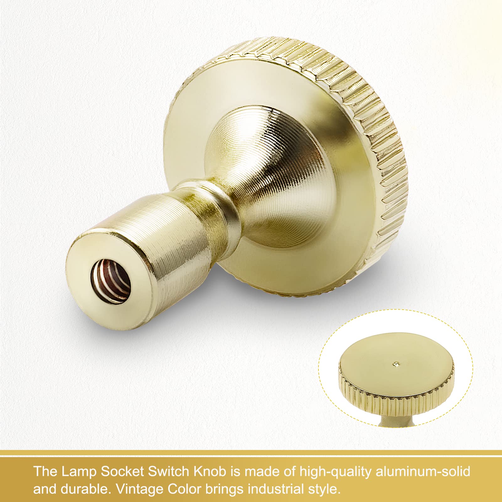 Lamp Switch Knob Replacement Brass Turn Knob Switch With 5/8" Shank