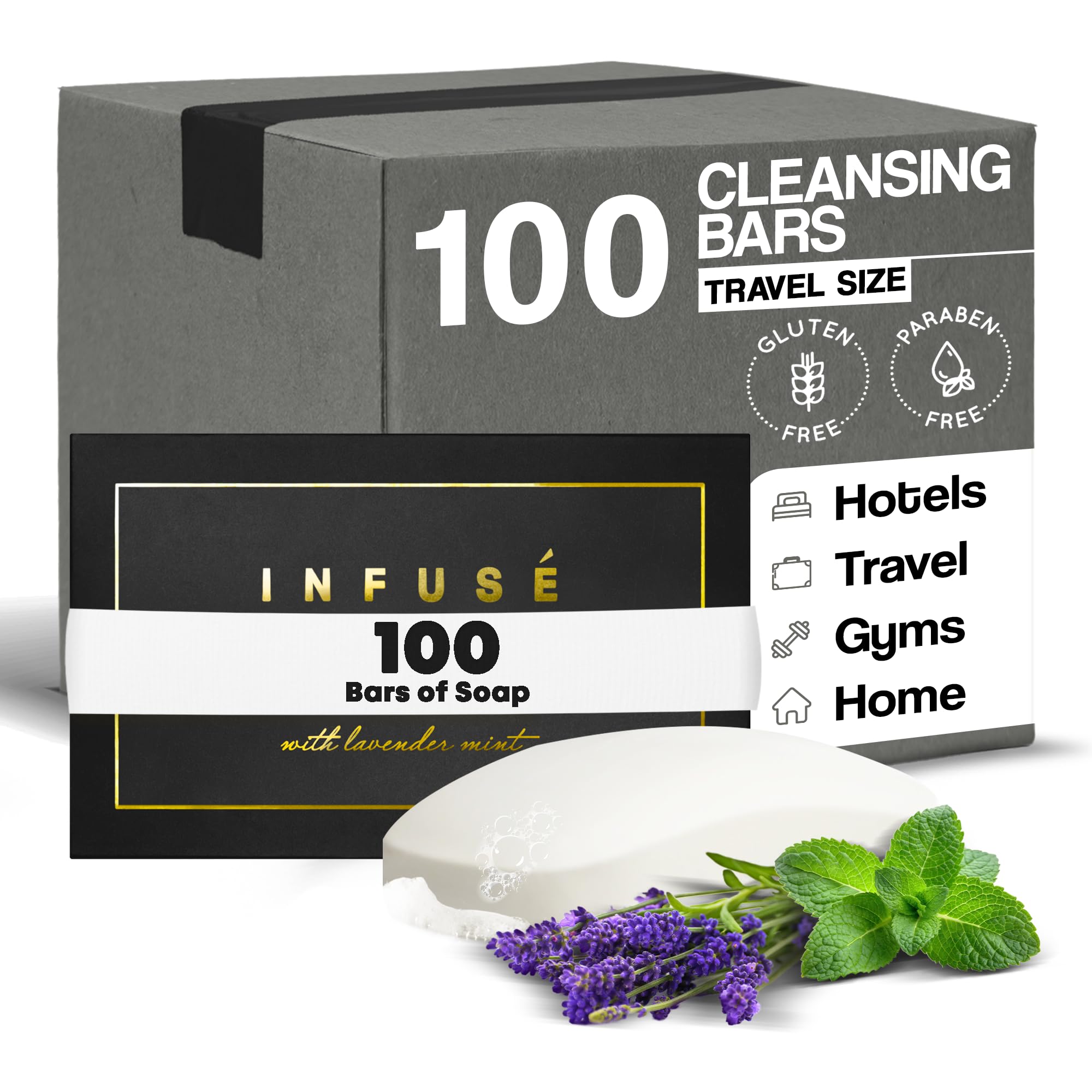 Amazon.com : Infuse Black Hotel Toiletries Bulk | 20g Cleansing Bar ...