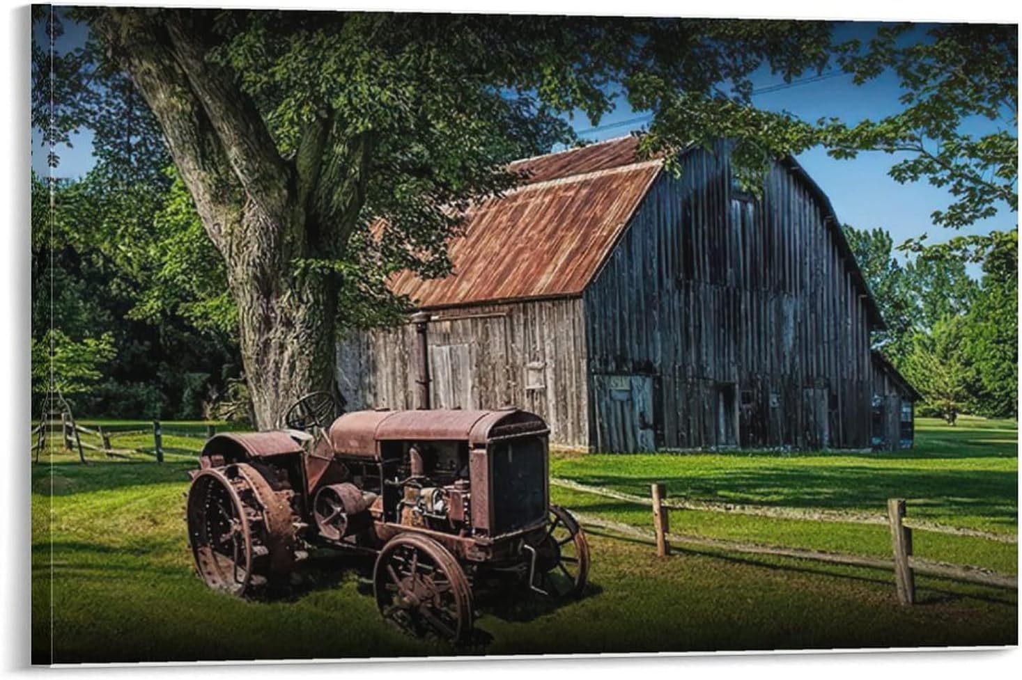Amazon.com: Farmhouse Poster Realistic Art Poster Country Barn Old ...
