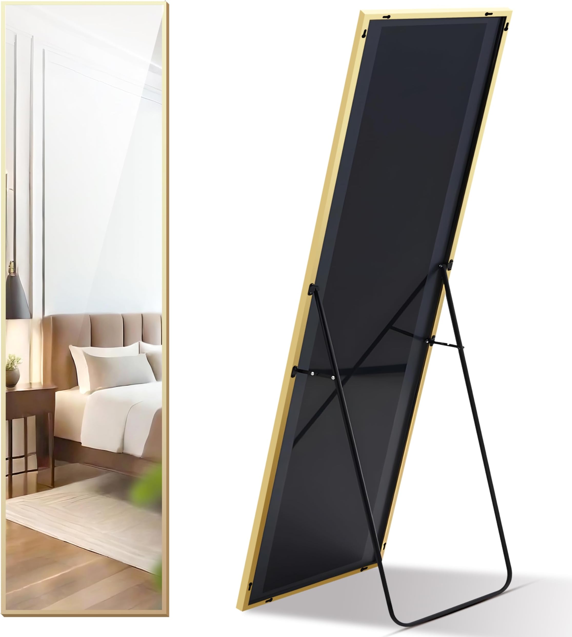 Amazon.com: Sweetcrispy 59"x16" Floor Standing Mirror, Wall Mirror with ...