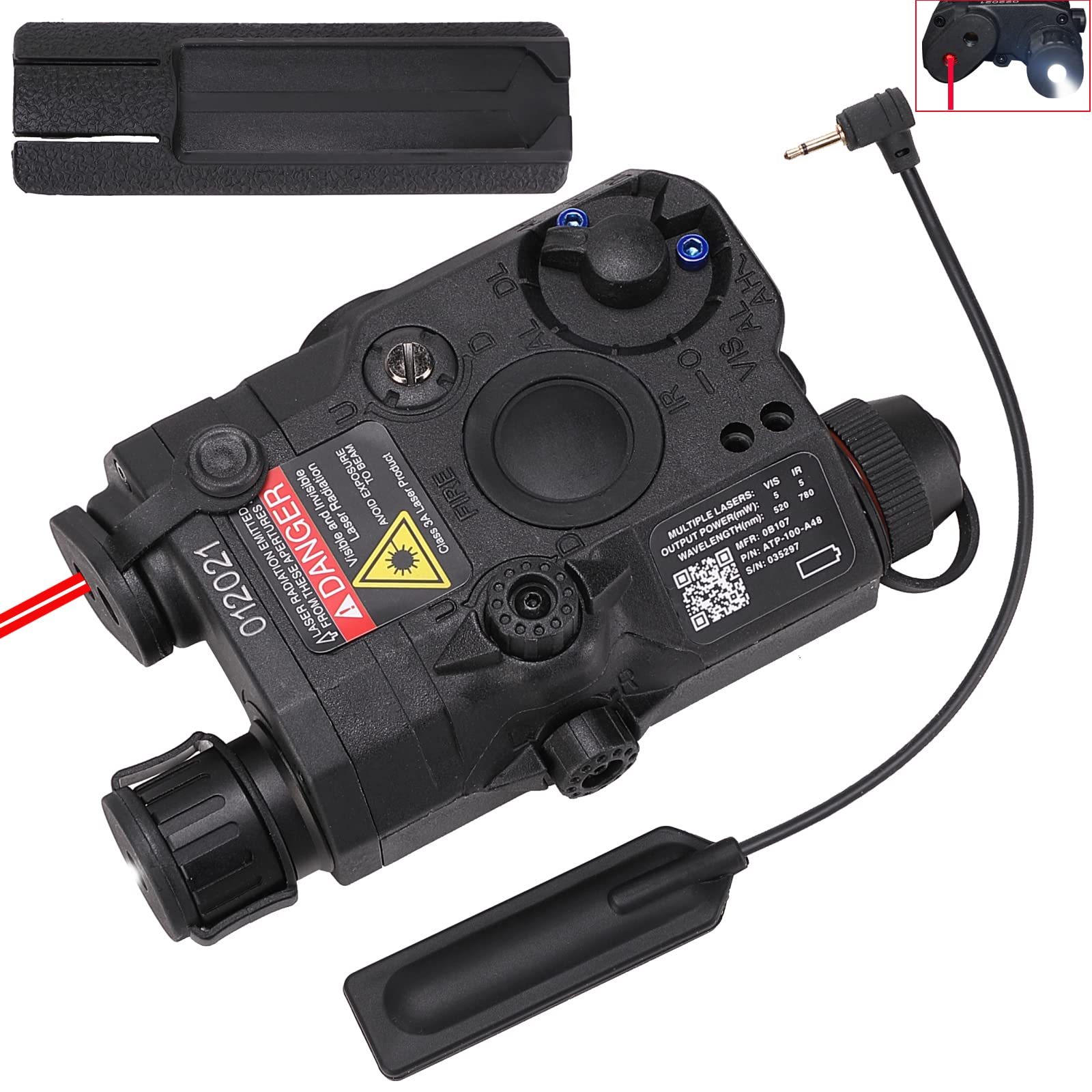 Buy Upgraded Airsoft PEQ 15 PEQ Box IR Laser with Visable Red Laser and ...