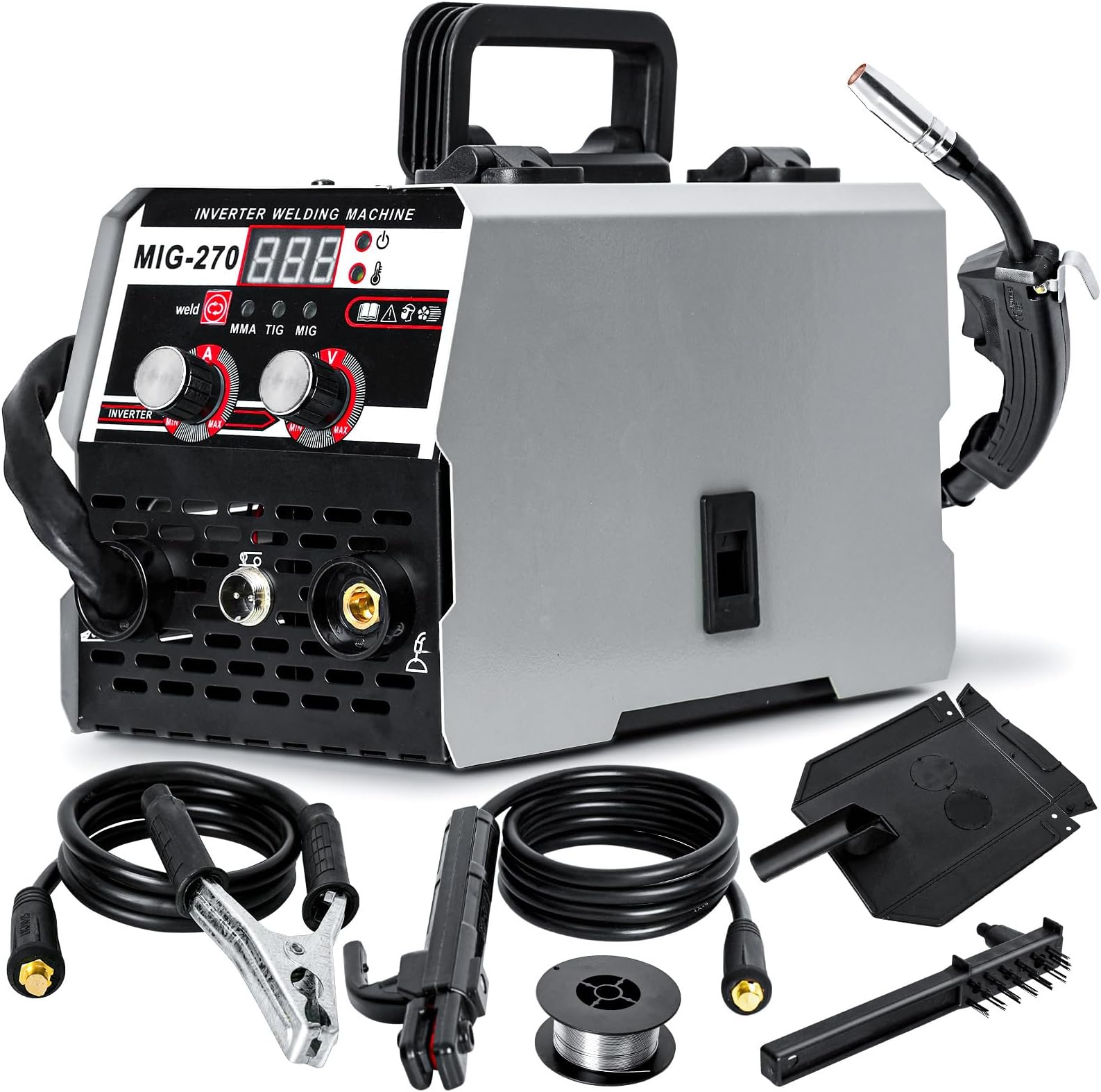 MIG Welder,Gasless 250A 220V Digital Welding Machine,3 in 1 Flux Core ...