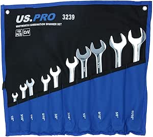British Whitworth BSW Combination Wrench Spanner 10pc 1/8-11/16W ...