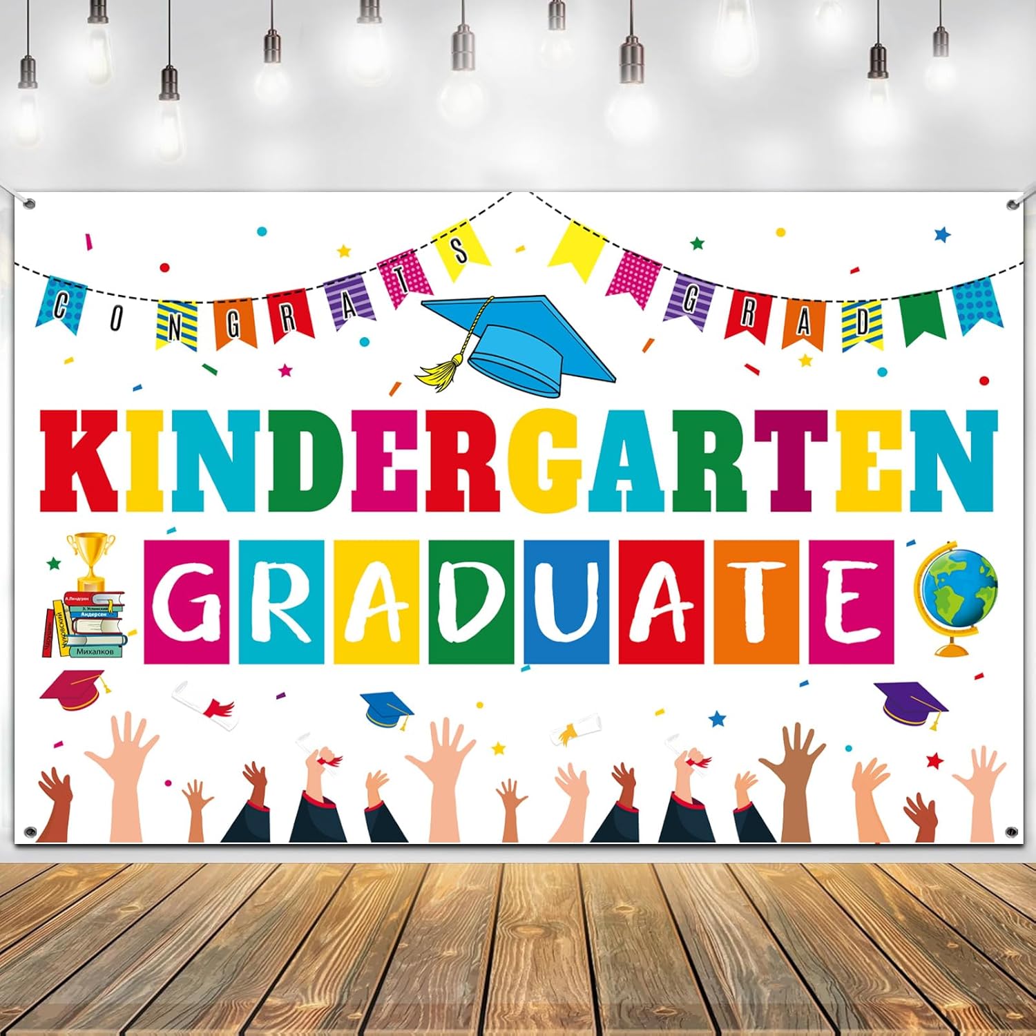 Amazon.com : Kindergarten Graduation Banner, Kinder Graduation ...