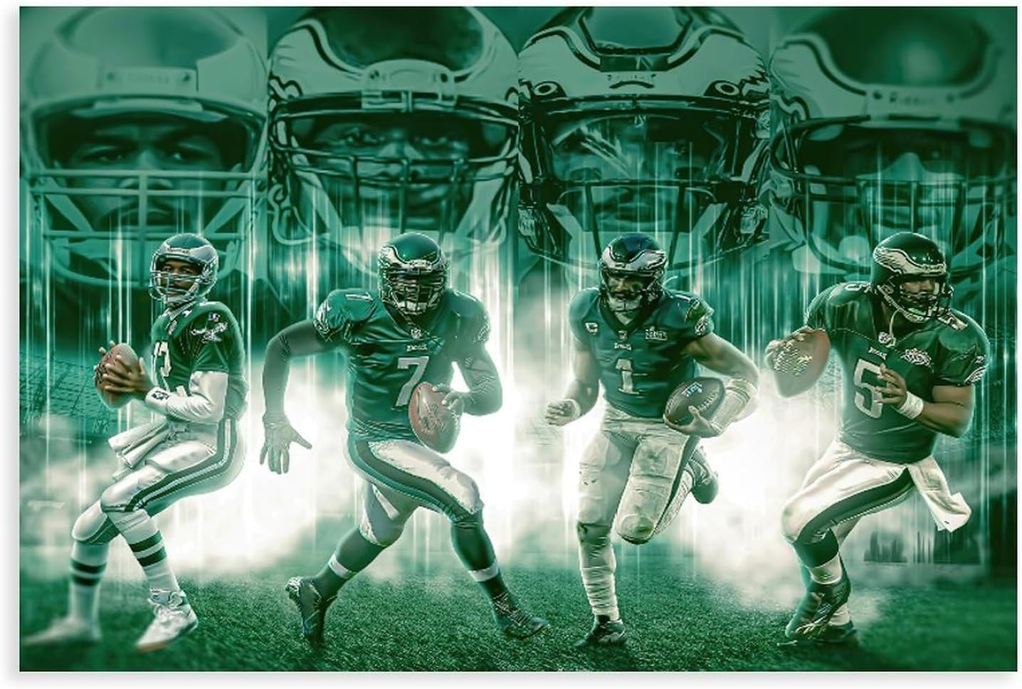 Amazon.com: Jalen Hurts, Randall Cunningham Football Poster 1 Canvas ...