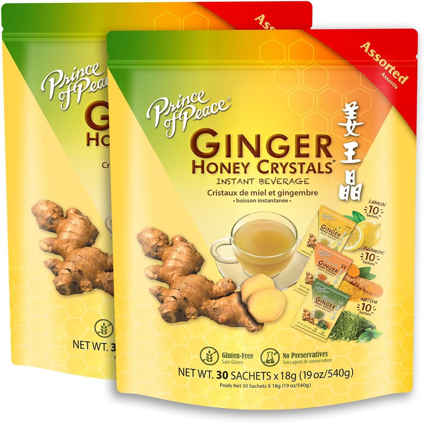 Amazon.com : Instant Ginger Honey Crystals Family Value Pack 60 Sachets ...