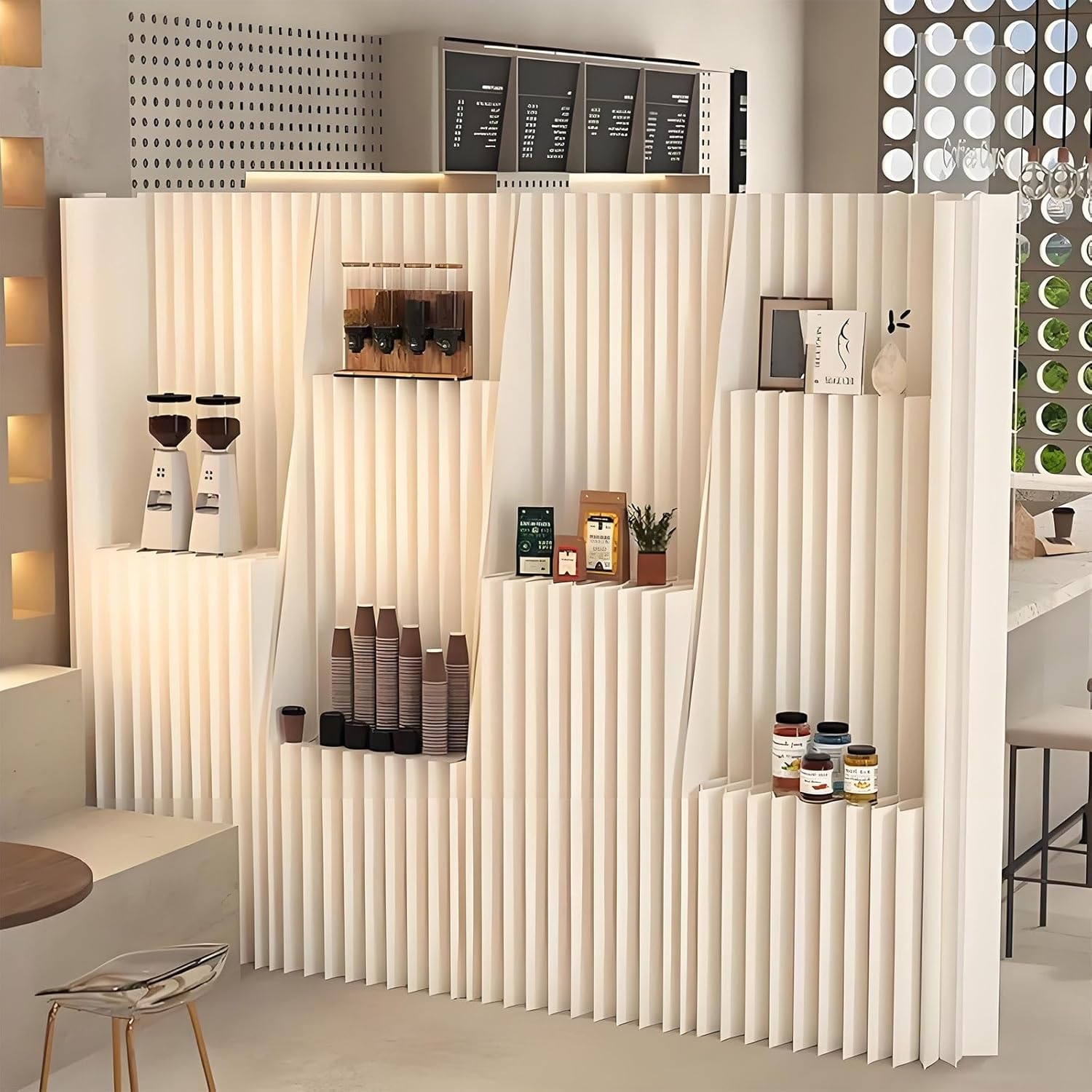 Folding Paper Partition - Portable Privacy Screen, Retractable Room ...