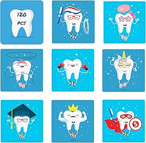 Amazon.com: Joyful Artistry Tooth Stickers, Dental Stickers, Tooth ...