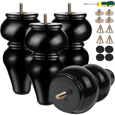 Amazon.com: AORYVIC Wood Sofa Legs 5 inch Turned Furniture Legs Set of ...