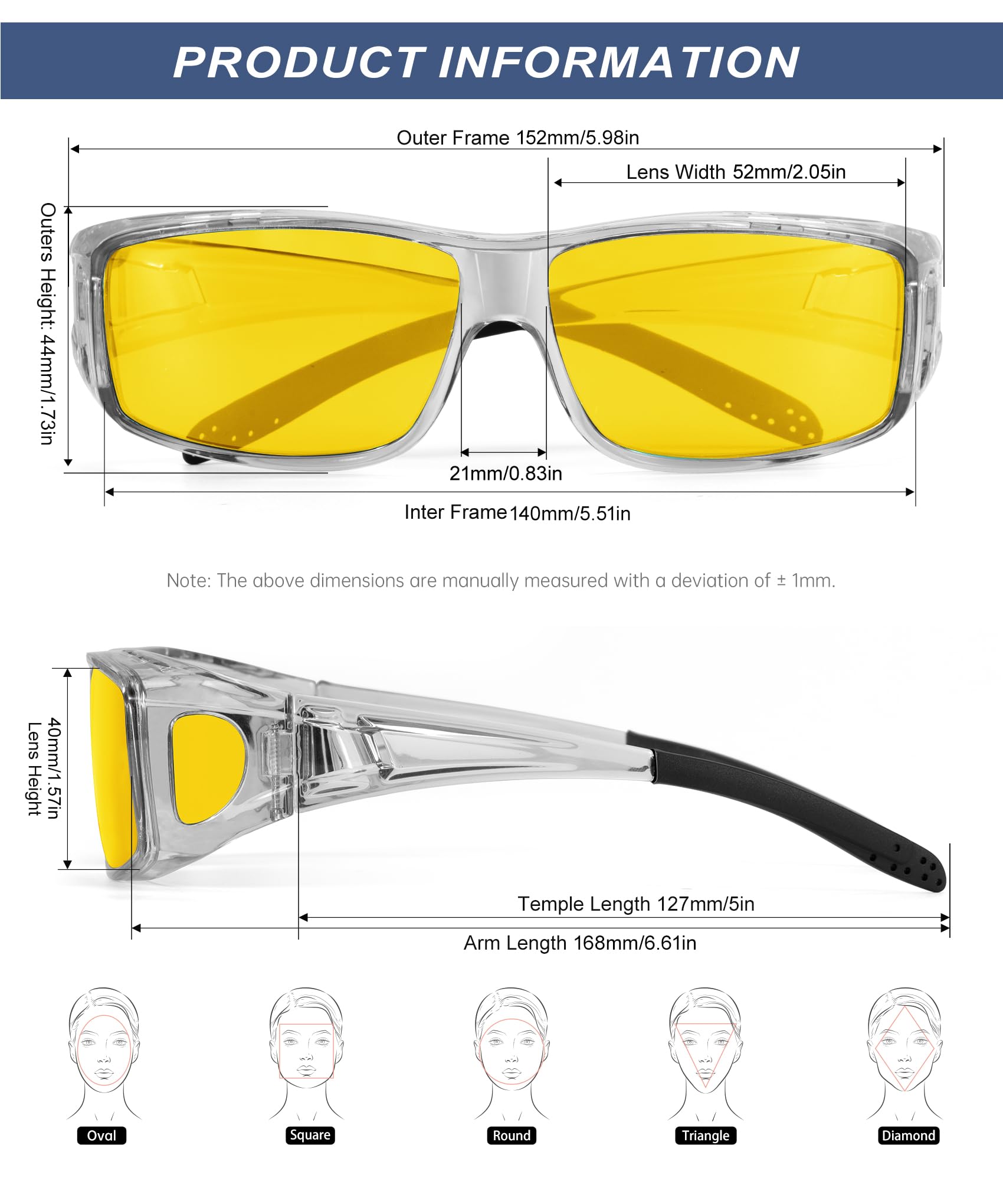 Snapklik.com : Night-Vision-Glasses Fit-Over-Glasses Wrap-Around: Anti ...