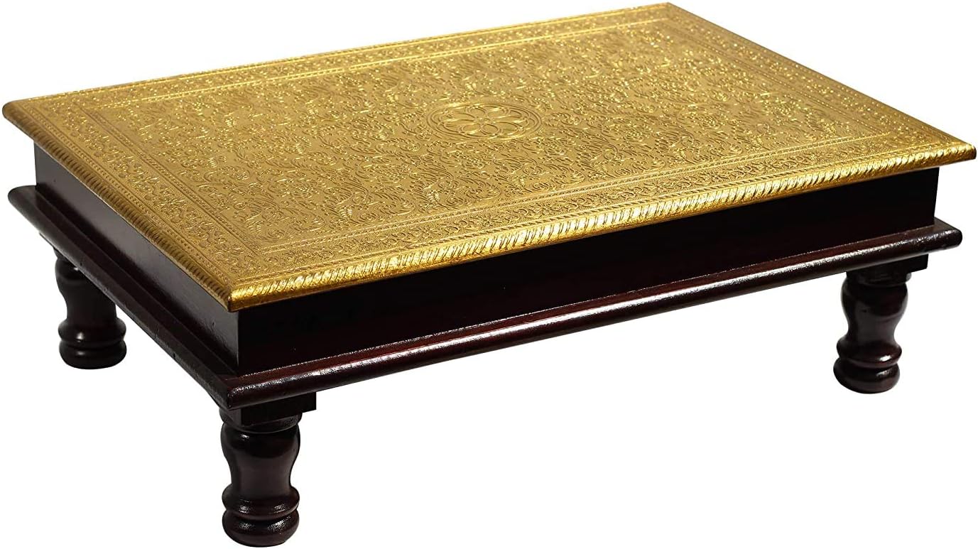 Wood_To_Cart Pooja Bajot Stool/Pooja Decor/Pooja Chowki/Patla/Chowki ...