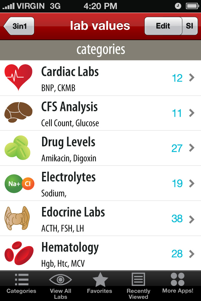 Lab Values+ Medical Reference - App on Amazon Appstore