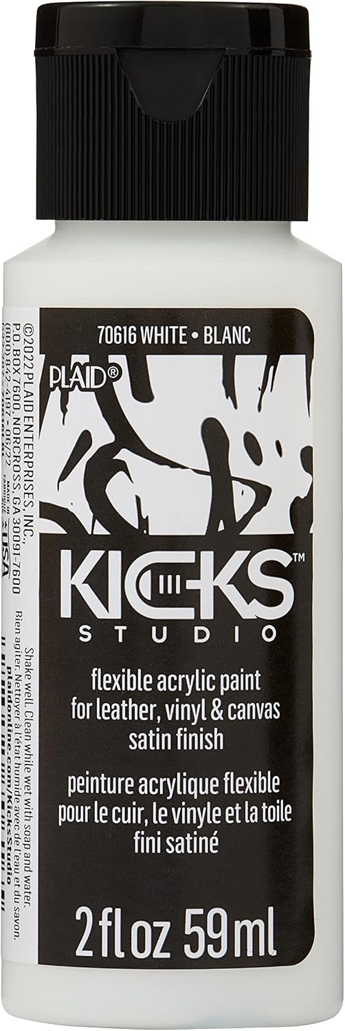 Amazon.com: Plaid Kicks Studio, White 2 fl oz Acrylic Leather Paint for ...