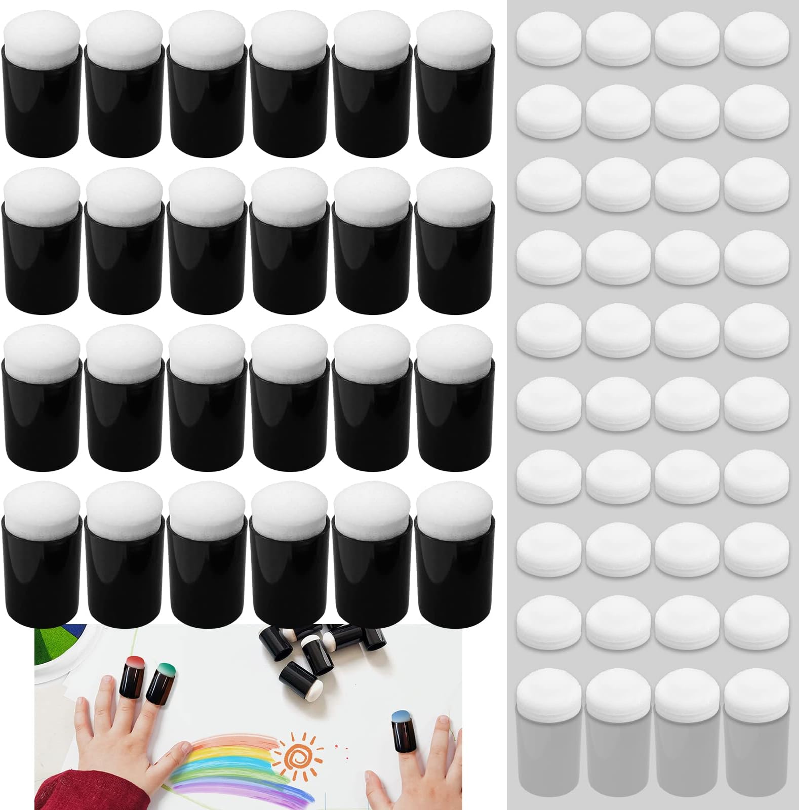 Amazon.com: 30 Pcs Craft Finger Sponge Daubers Drawing Project Finger ...