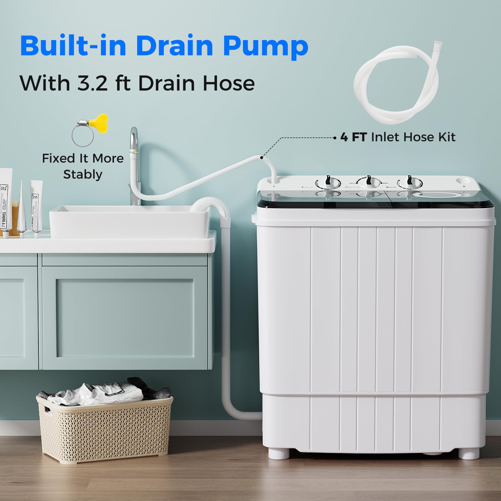Snapklik.com : Giantex Portable Washing Machine, 17.6lbs Compact Washer ...
