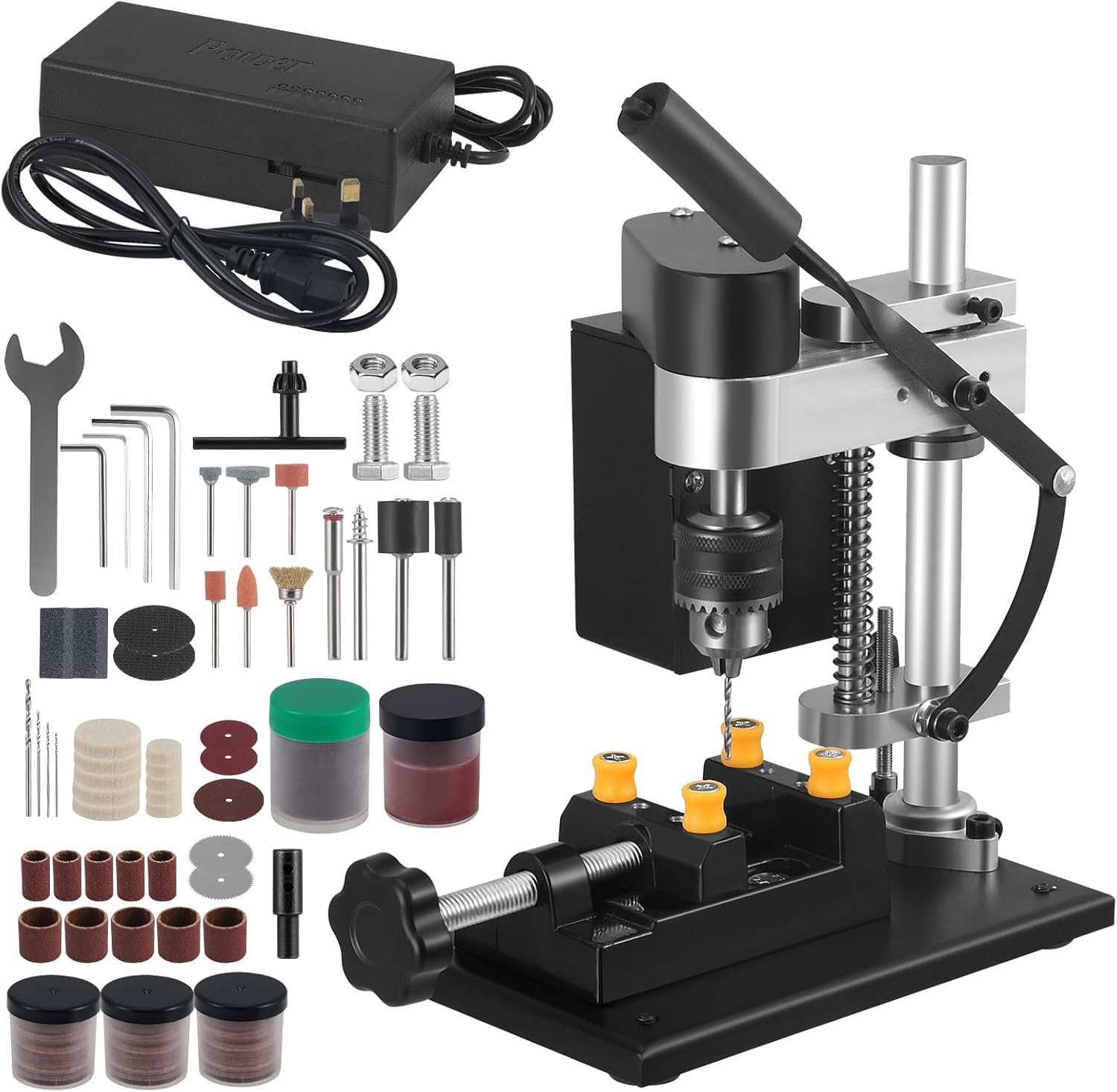 Mini Drill Press with Soft Axis Function,Portable Pillar Drill with 775 ...