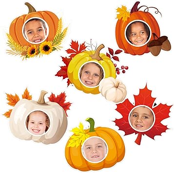 Amazon.com: Ctosree 48 Pcs Fall Pumpkin Bulletin Board Photo Cutout ...
