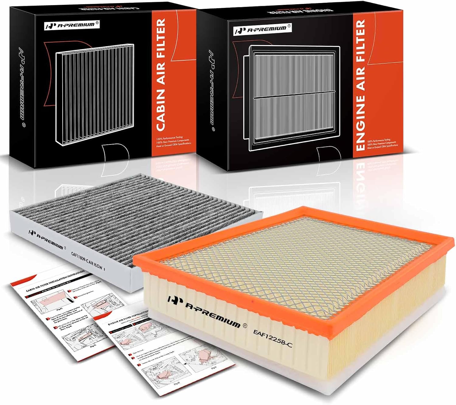Amazon.com: A-Premium 2-PC Engine & Cabin Air Filter with Activated ...