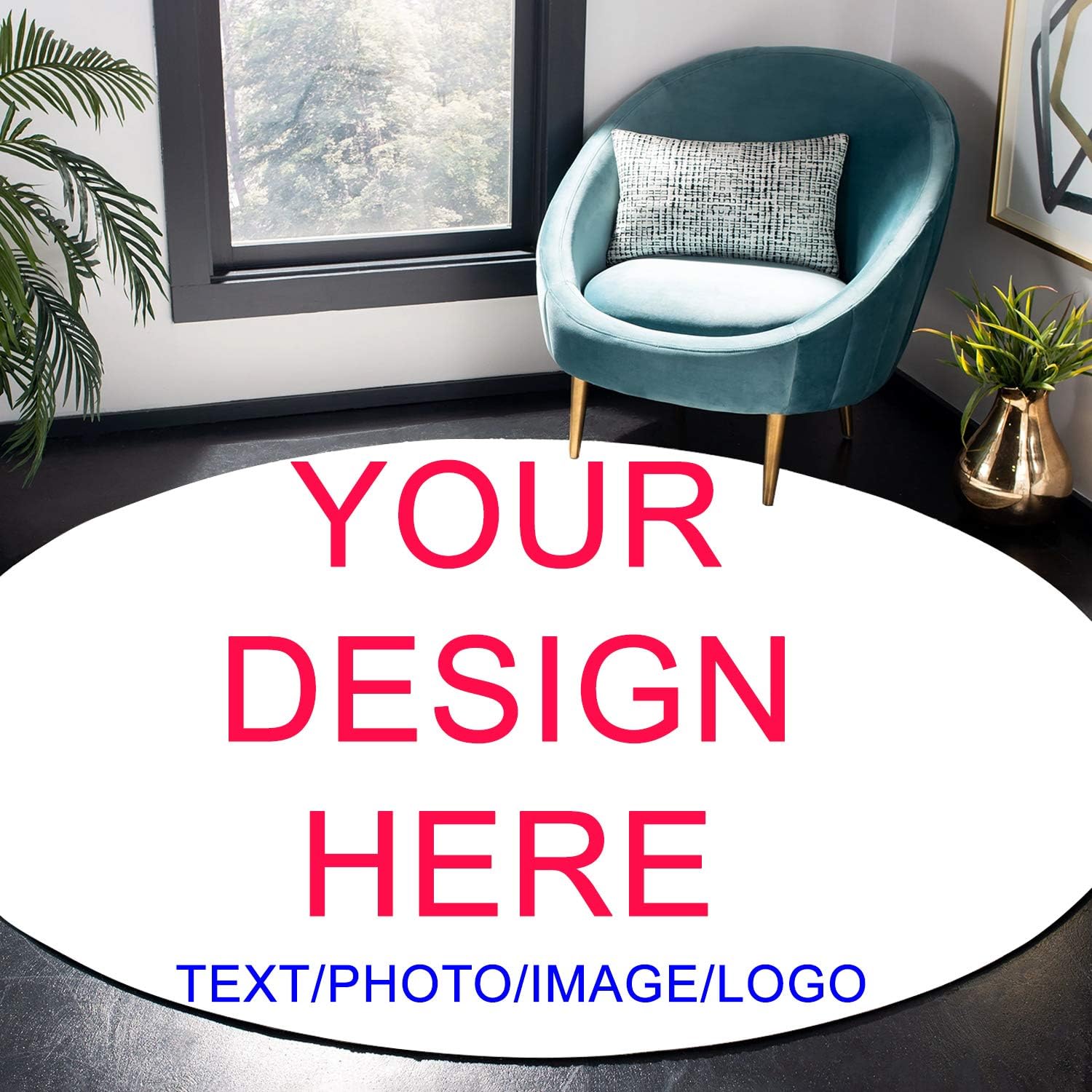 Amazon.com: Custom Round Rug with Logo, Personalized Rugs and Mats ...