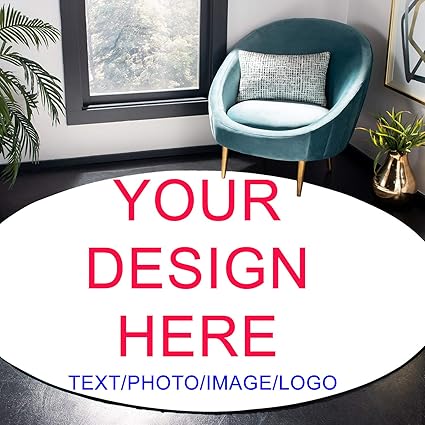 Amazon.com: Custom Round Rug with Logo, Personalized Rugs and Mats ...