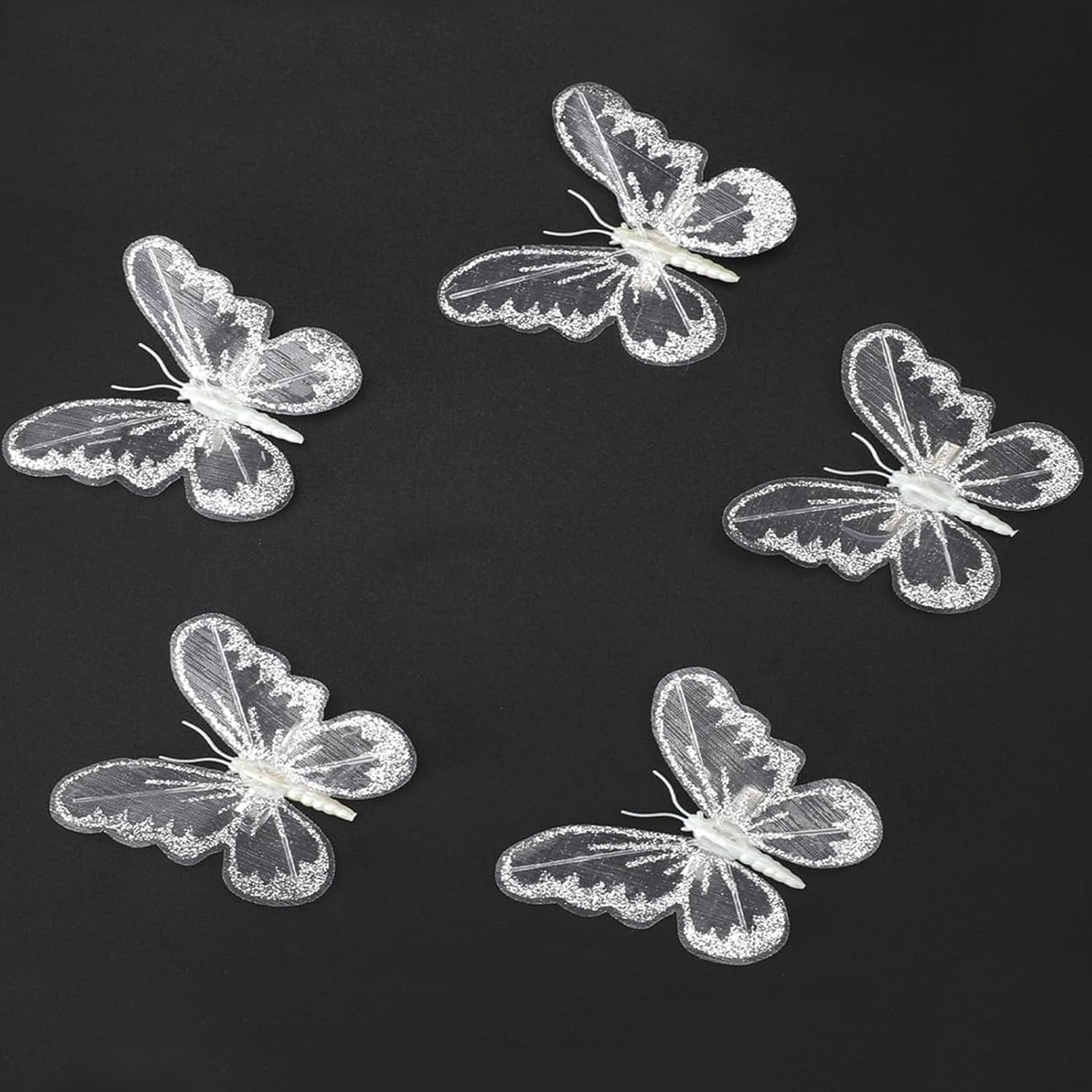 Amazon.com: 5pcs Feather Butterfly Clip on Christmas Tree Decoration ...