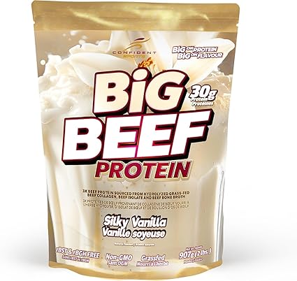 BIG BEEF Protein Powder, Grass-Fed 907g – 30g Protein per Serving, 3x ...