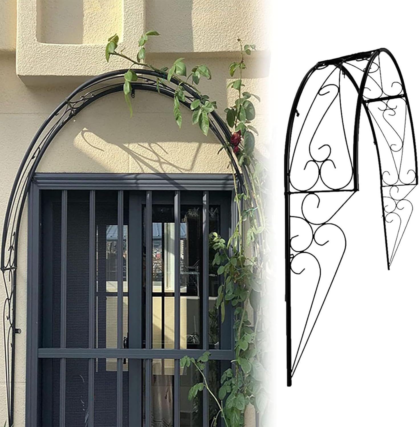 Amazon.com: Metal Garden Arch Wall Mounted, Garden Trellises for ...
