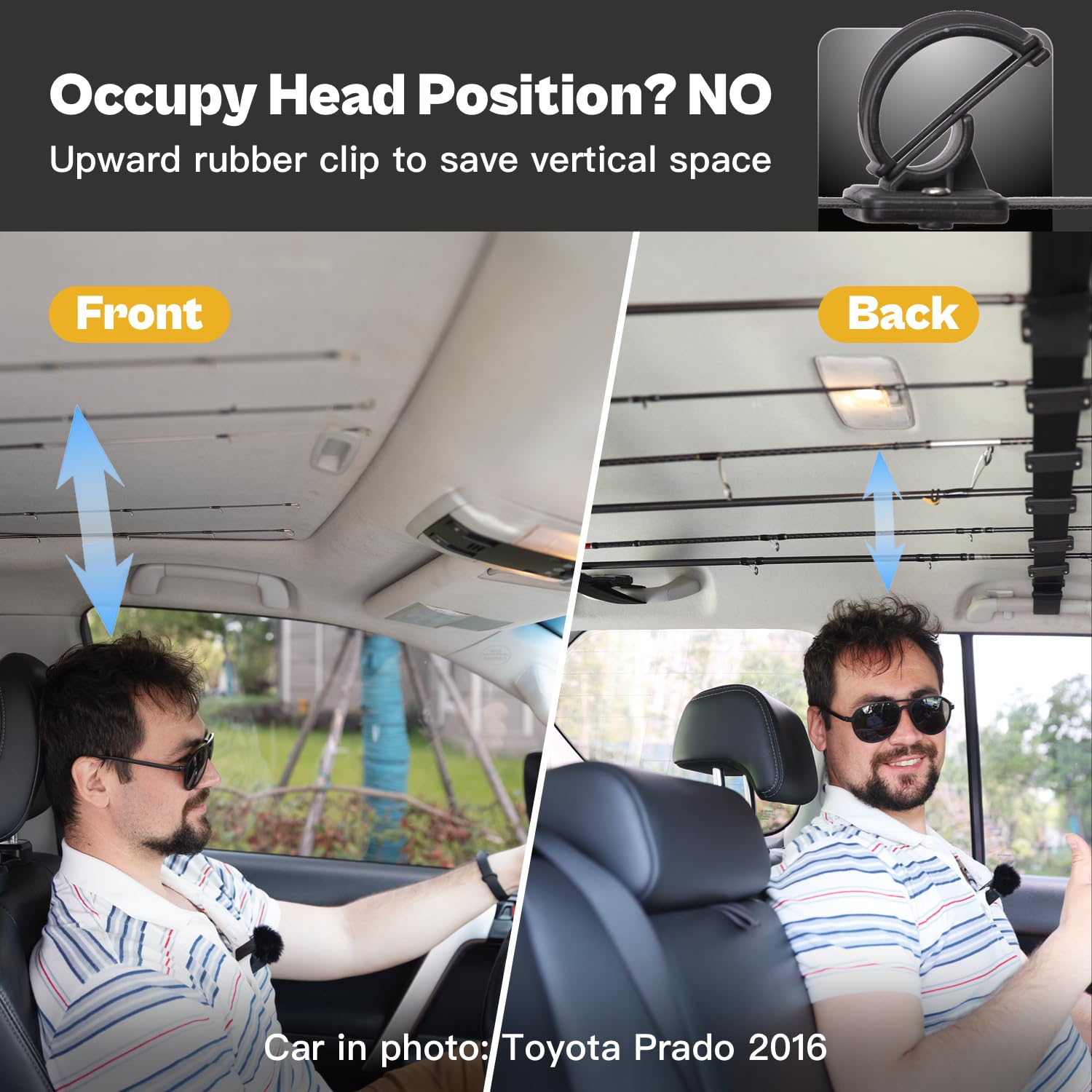 OJYDOIIIY Fishing Rod Holders for Car, Fishing Pole Storage Roof Rack ...