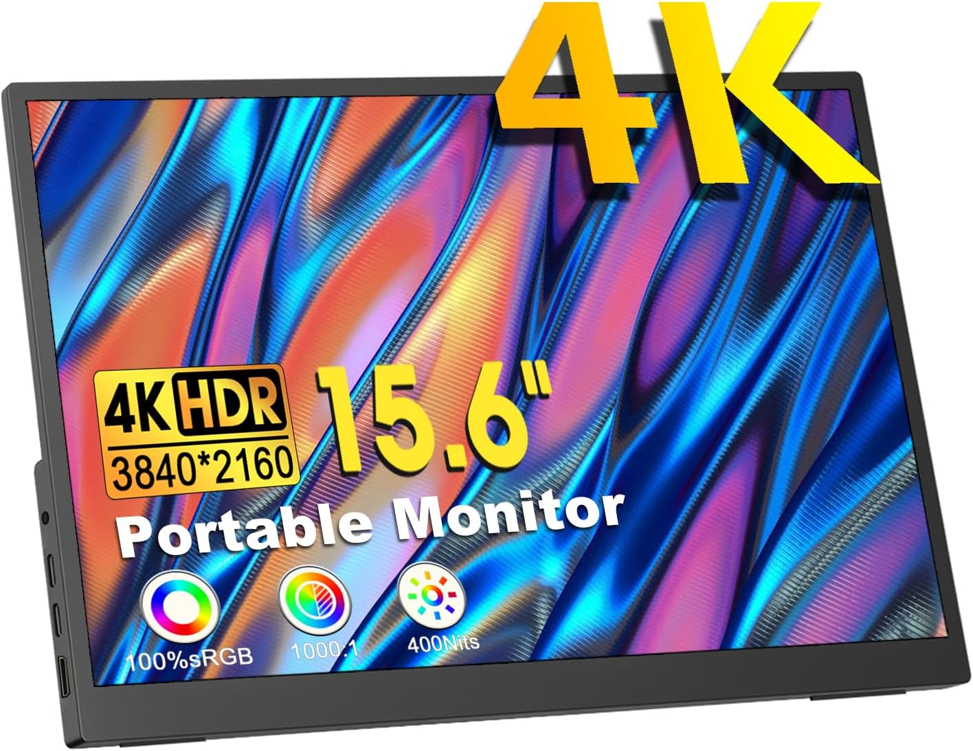 Amazon.com: 4K Portable Monitor - 15.6'' 3840x2160 UHD USB-C Monitor ...