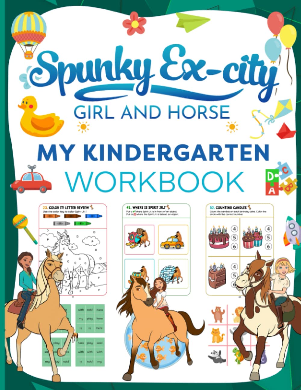 Buy Spunky Ex-city Girl And Horse My Kindergarten Workbook: Math ...